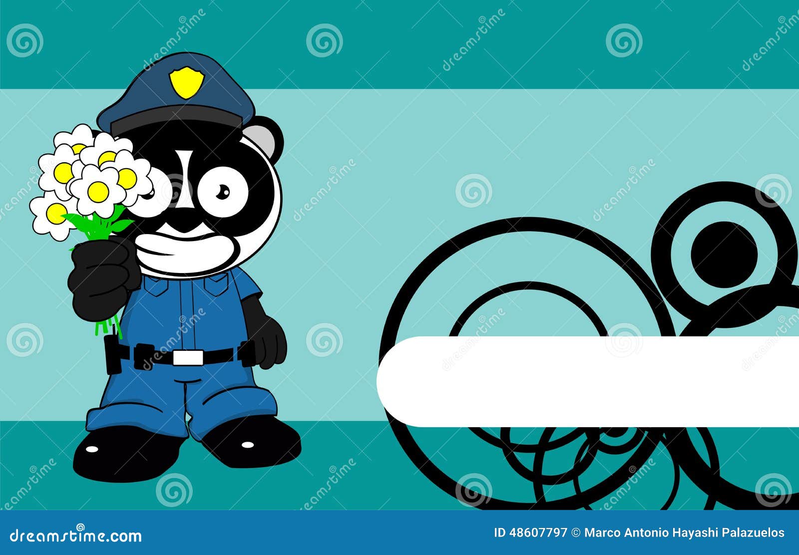 Police Panda Bear Kid Cartoon Background2 Vector Illustration ...