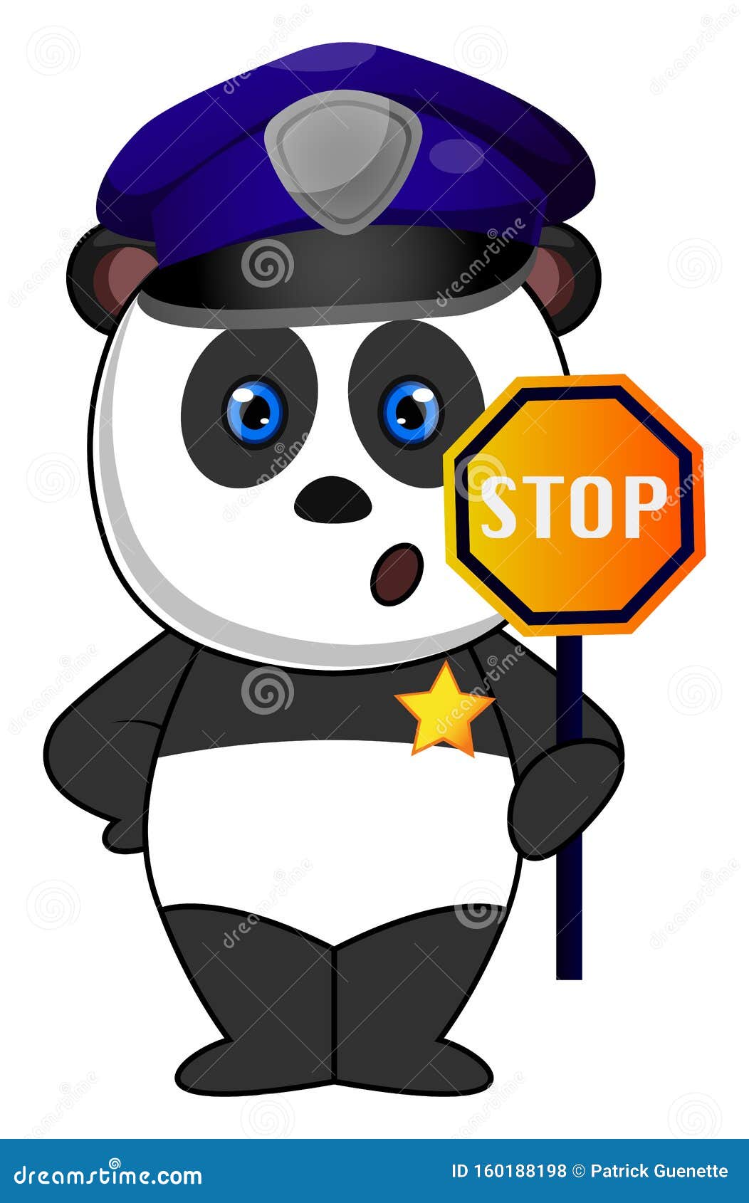 Police Panda Bear Kid Cartoon Background2 Vector Illustration ...
