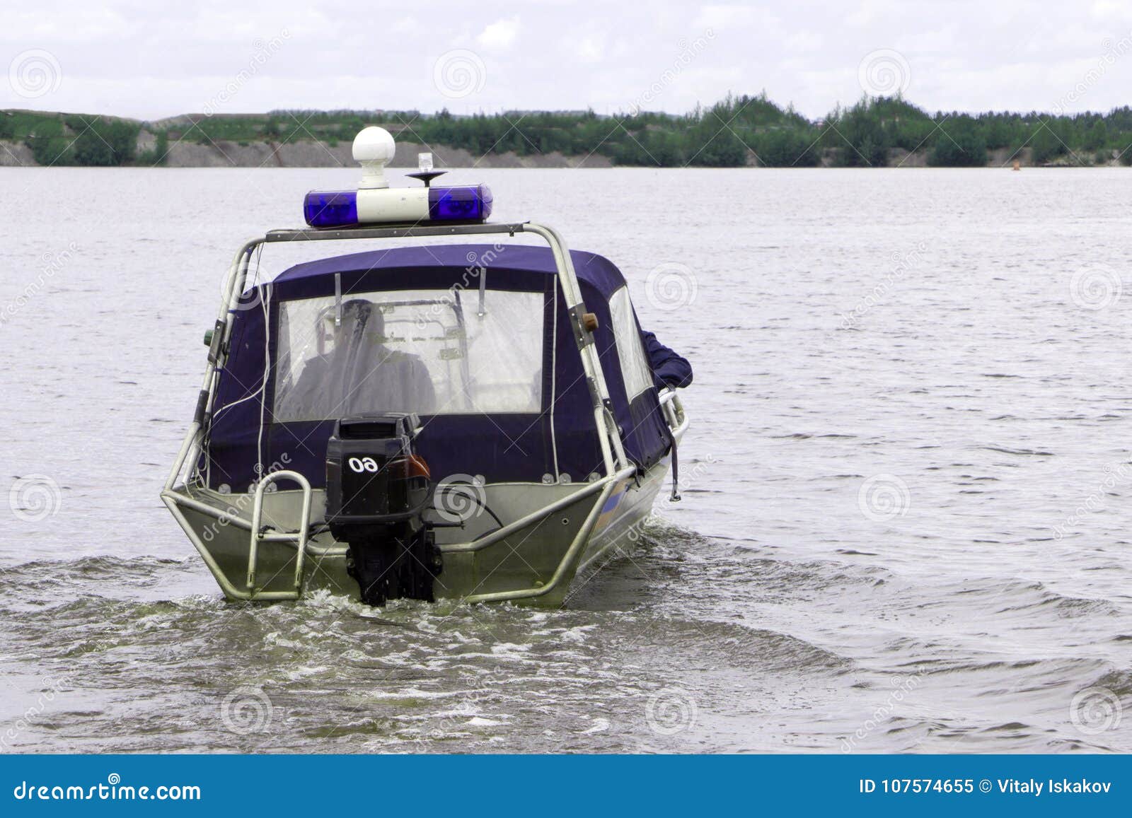 Police Patrol Boat on Water Area on Stock Image - Image of patrol ...