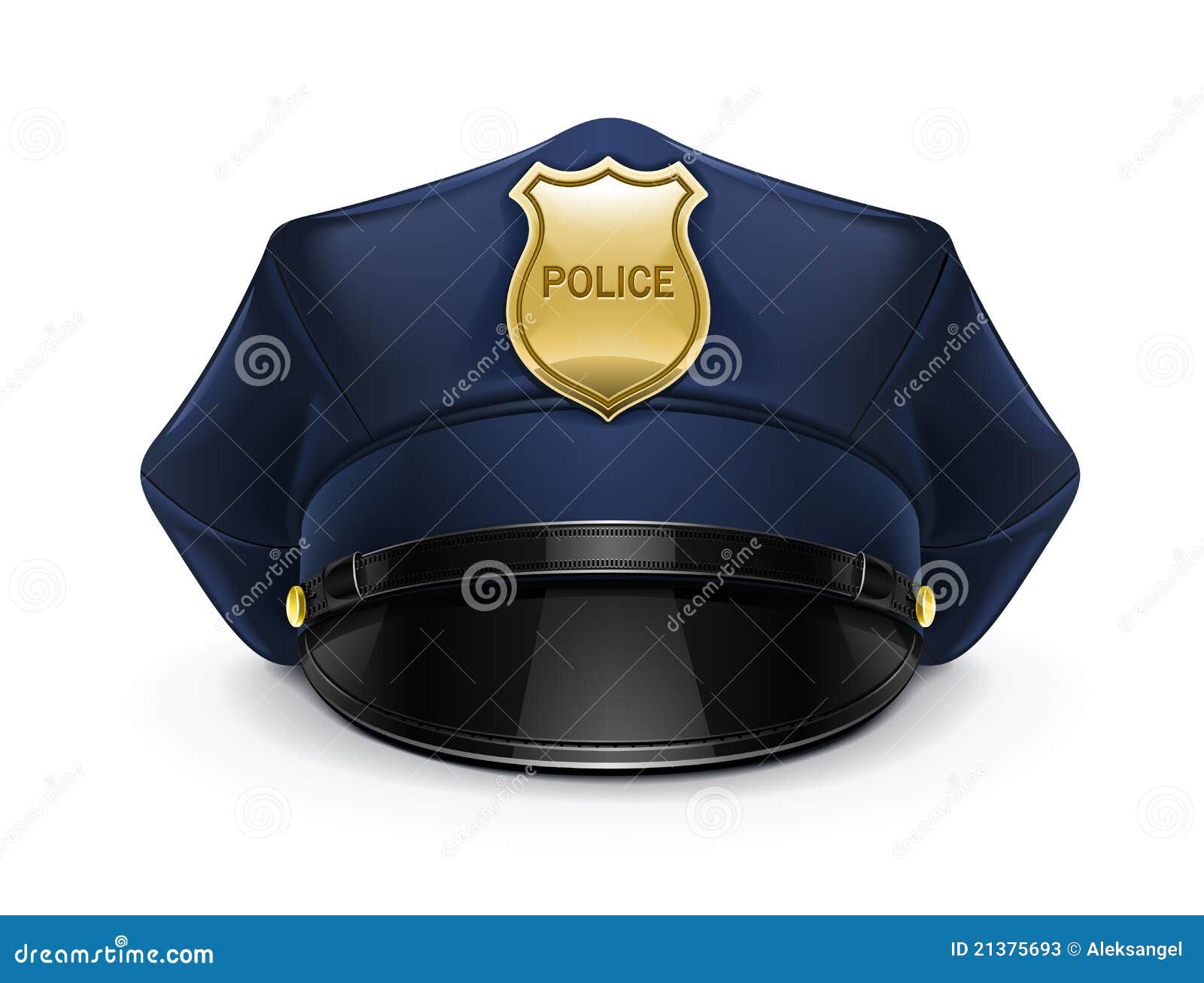 Police Cap With Cockade, Side View Cartoon Vector Illustration ...