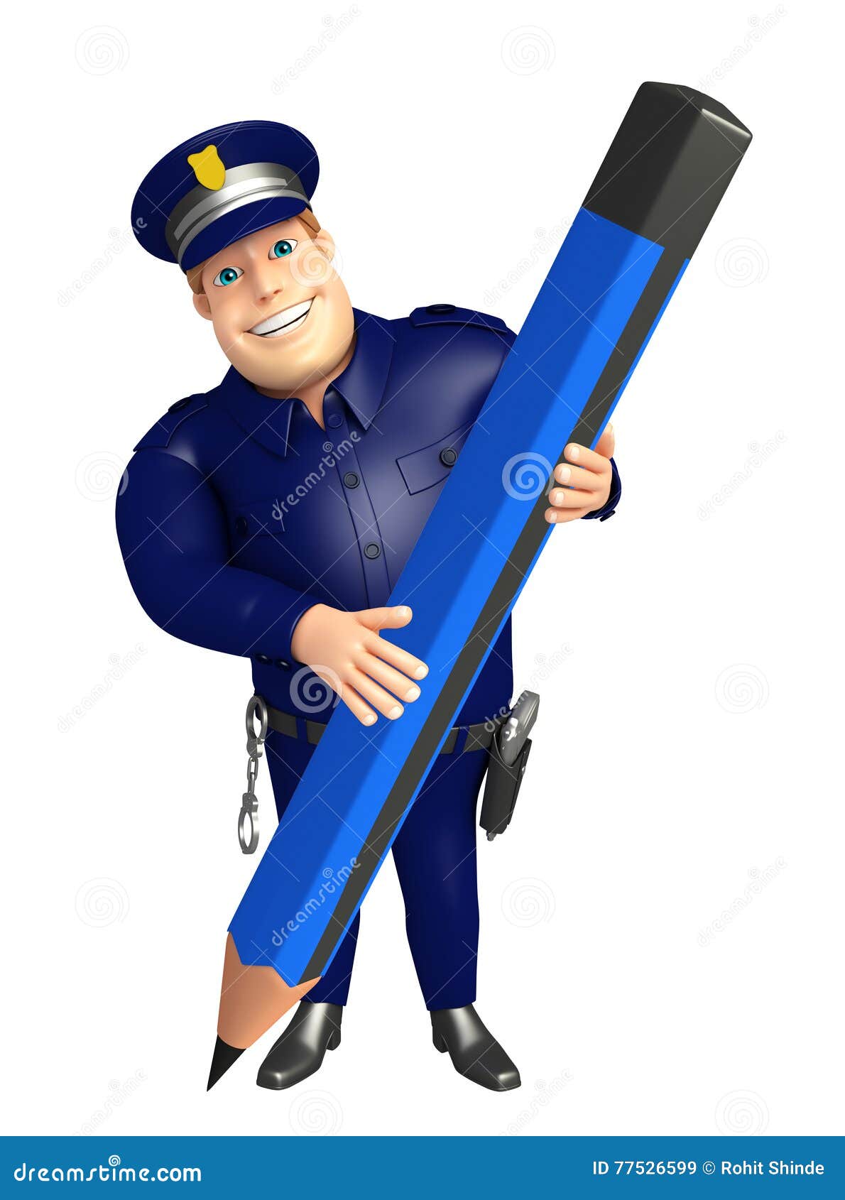 Police with Pencil stock illustration. Illustration of force - 77526599