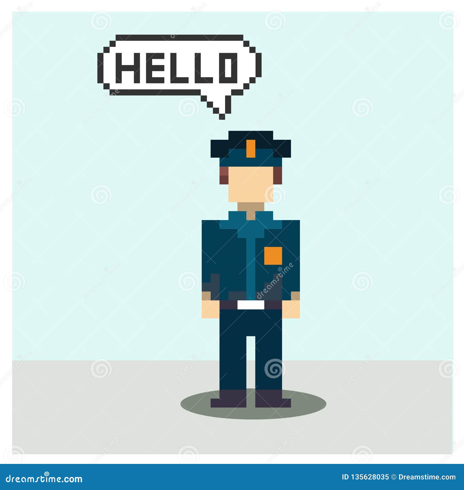 Police In Pixel Art Royalty-Free Stock Photo | CartoonDealer.com #135628035