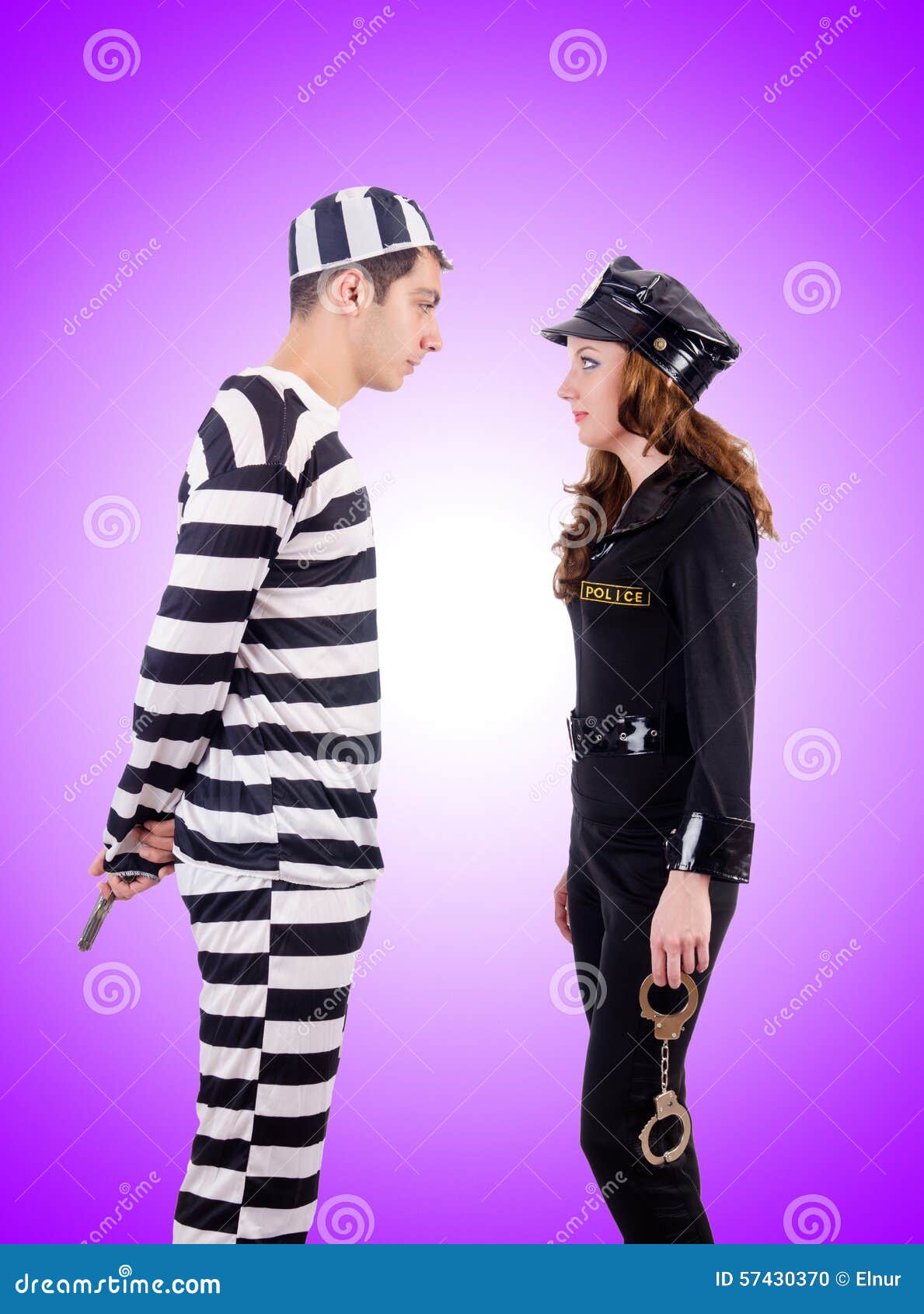 Police and Prison Inmate on the White Stock Photo - Image of cutout ...