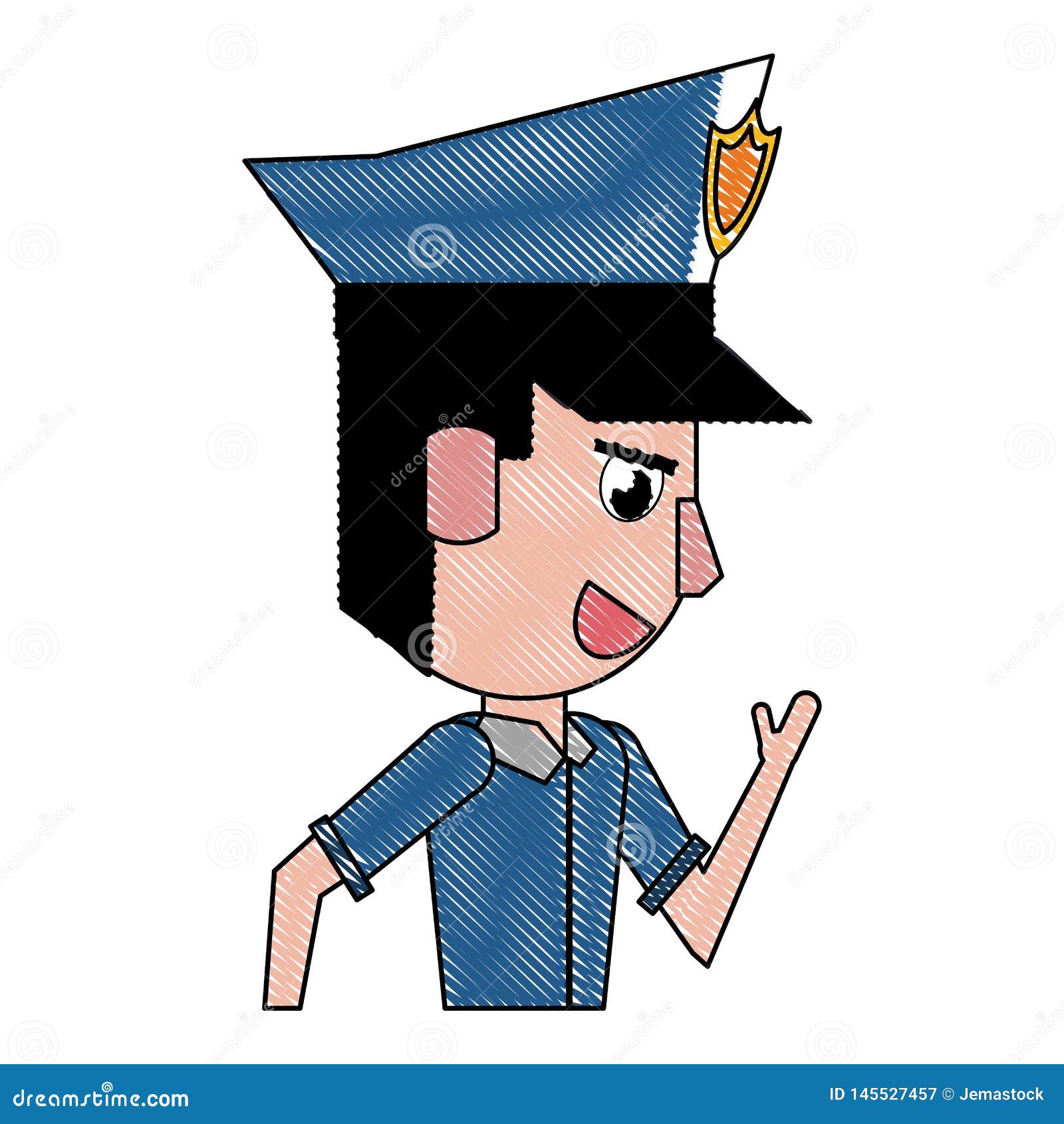 Police Profile Cartoon Scribble Stock Vector - Illustration of vector ...