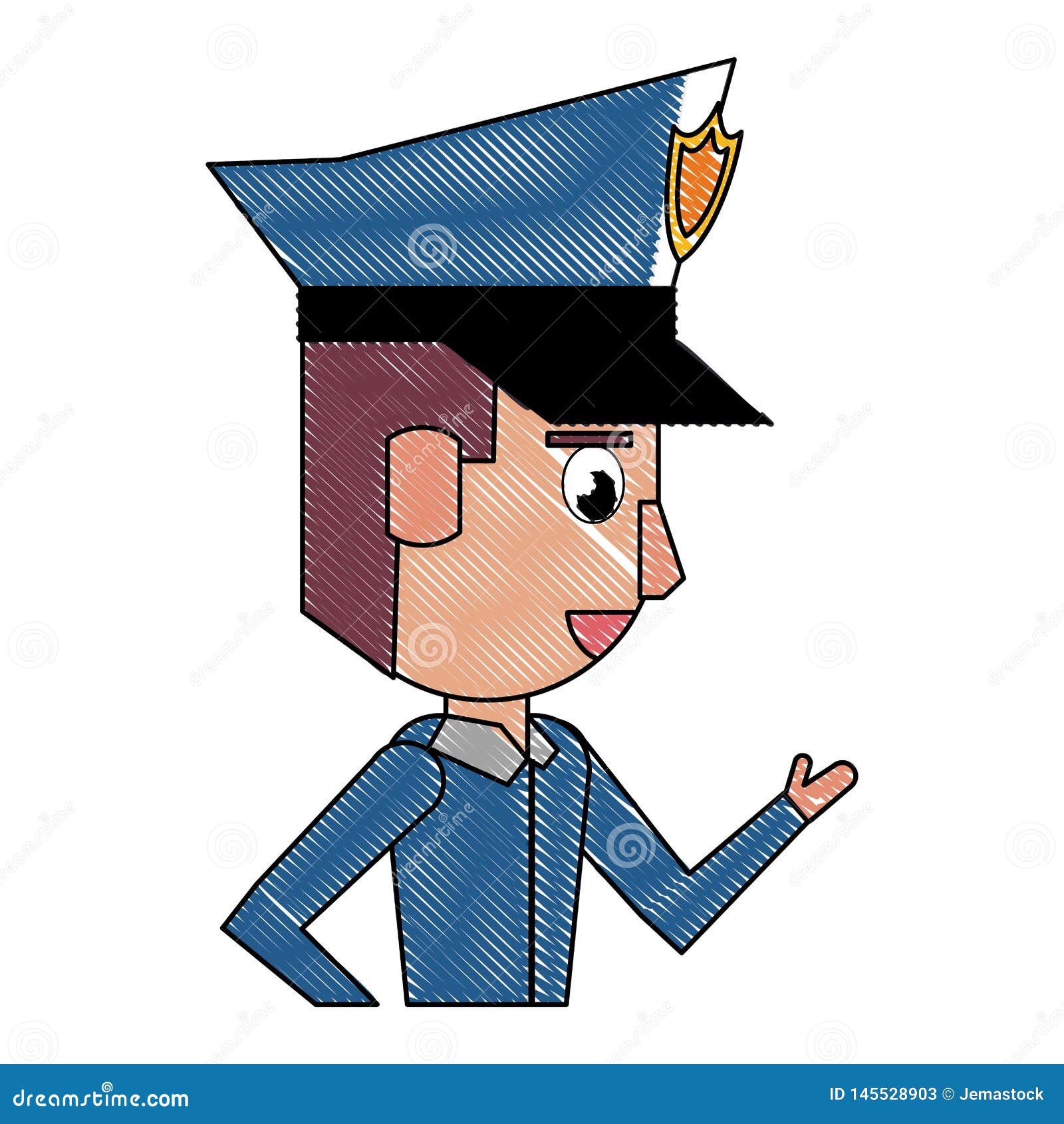 Police Profile Cartoon Scribble Stock Vector - Illustration of ...
