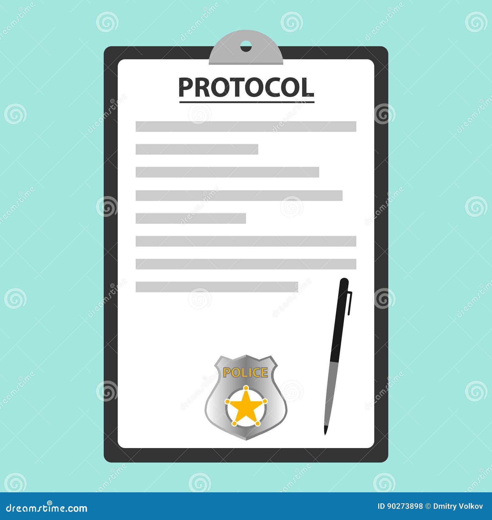 The police protocol stock illustration. Illustration of occupation ...