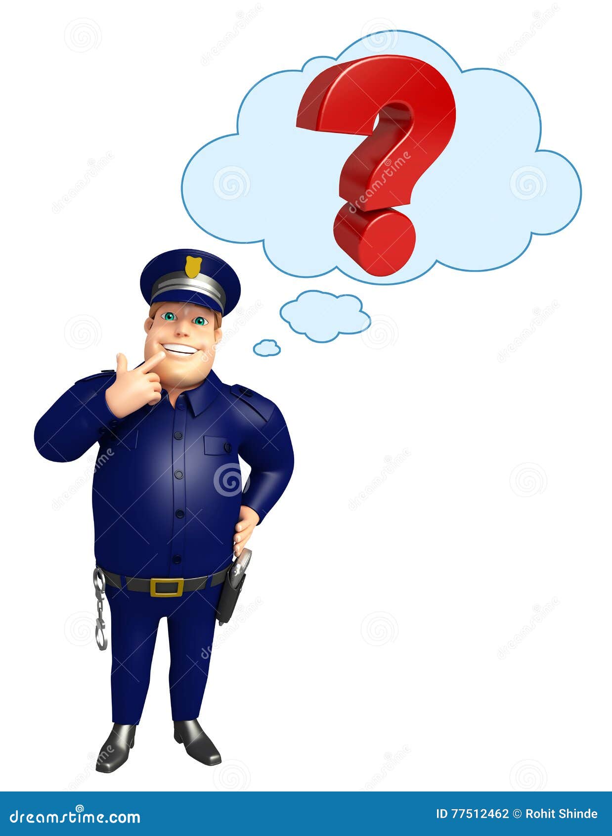 Police with Question mark stock illustration. Illustration of looking ...