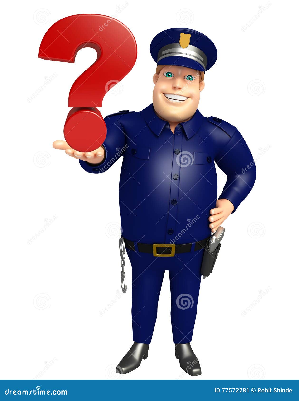 Police with Questionmark Sign Stock Illustration - Illustration of ...