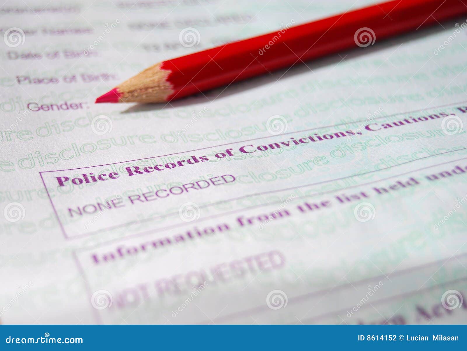 Police record stock photo. Image of recorded, convict - 8614152