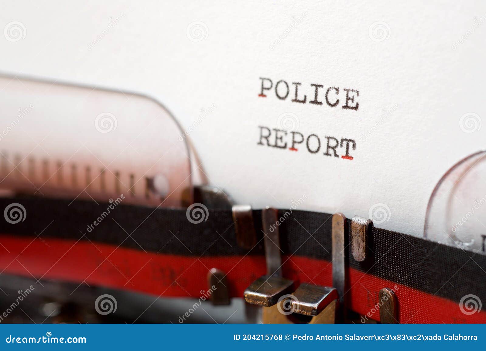 Police report phrase stock photo. Image of paper, data - 204215768
