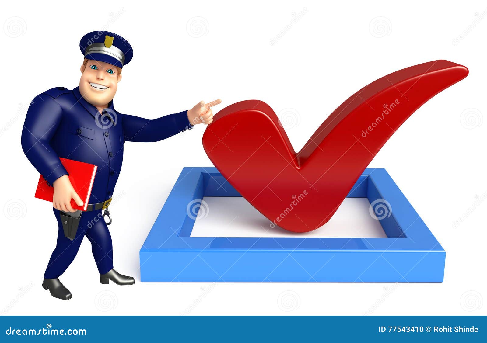 Police with Right sign stock illustration. Illustration of toothy ...