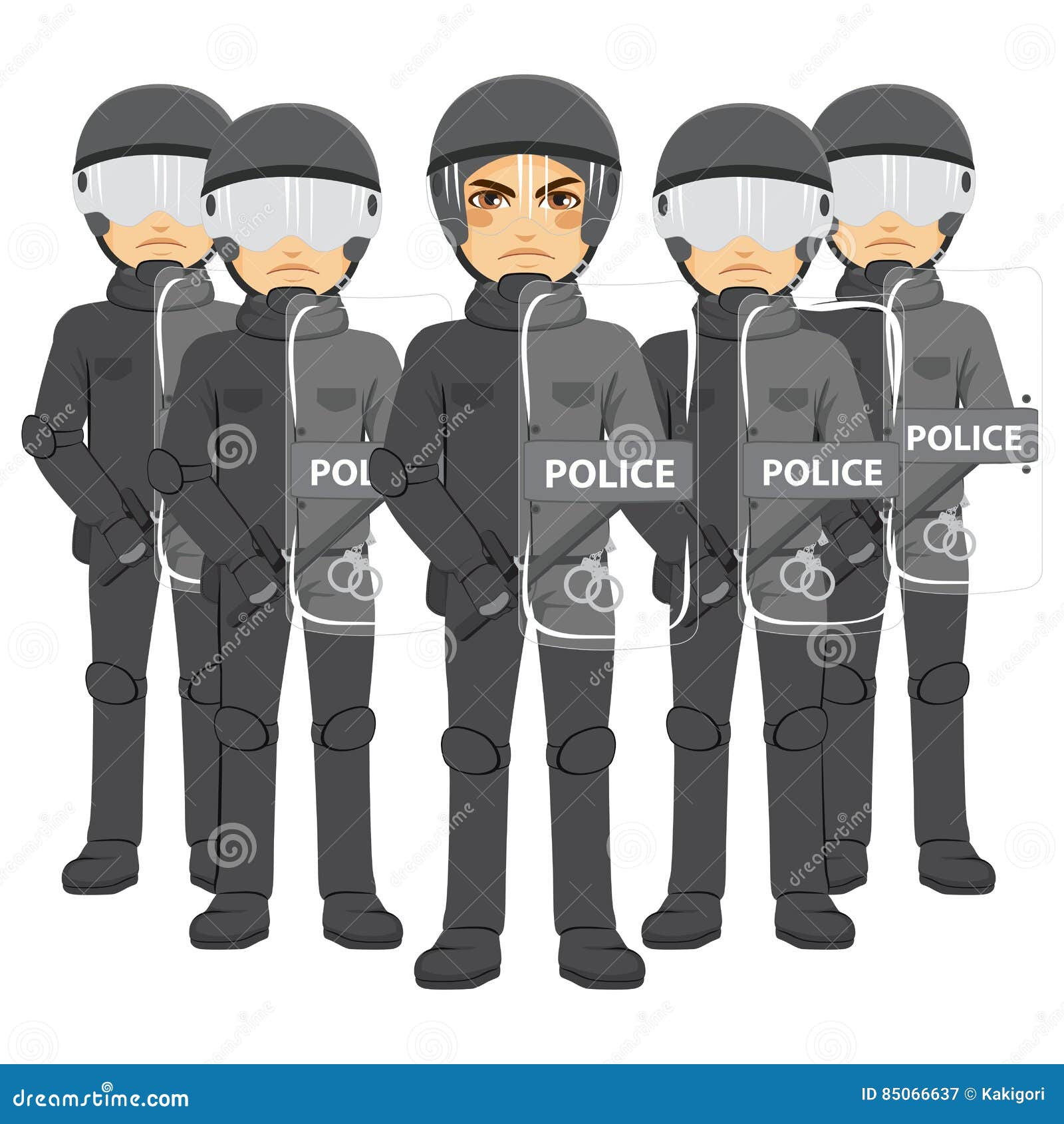Police Riot Team stock vector. Illustration of policeman - 85066637