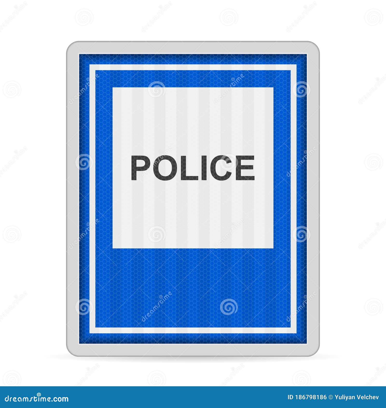 Police road sign stock vector. Illustration of road - 186798186