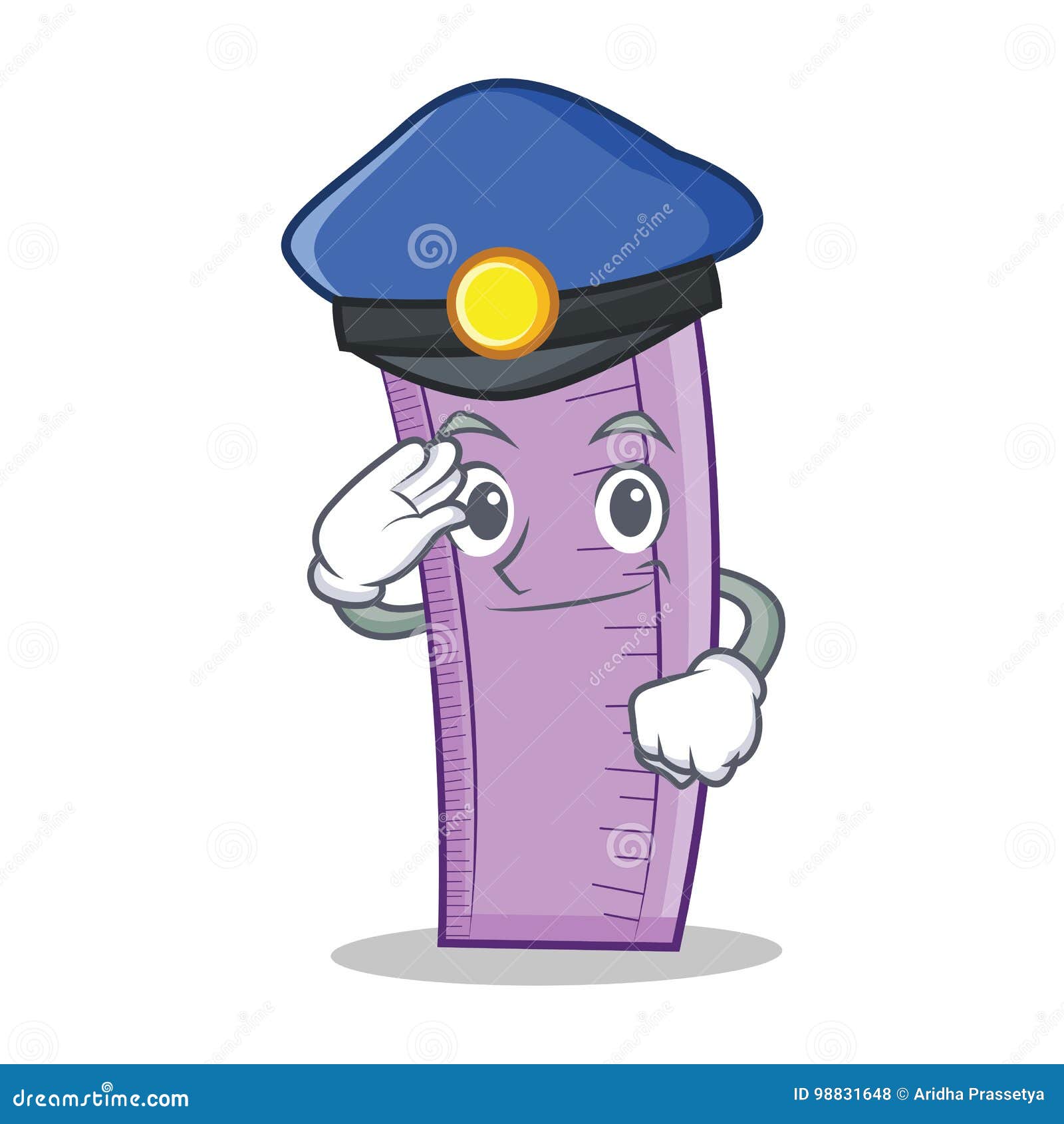 Police Ruler Character Cartoon Design Stock Vector - Illustration of ...