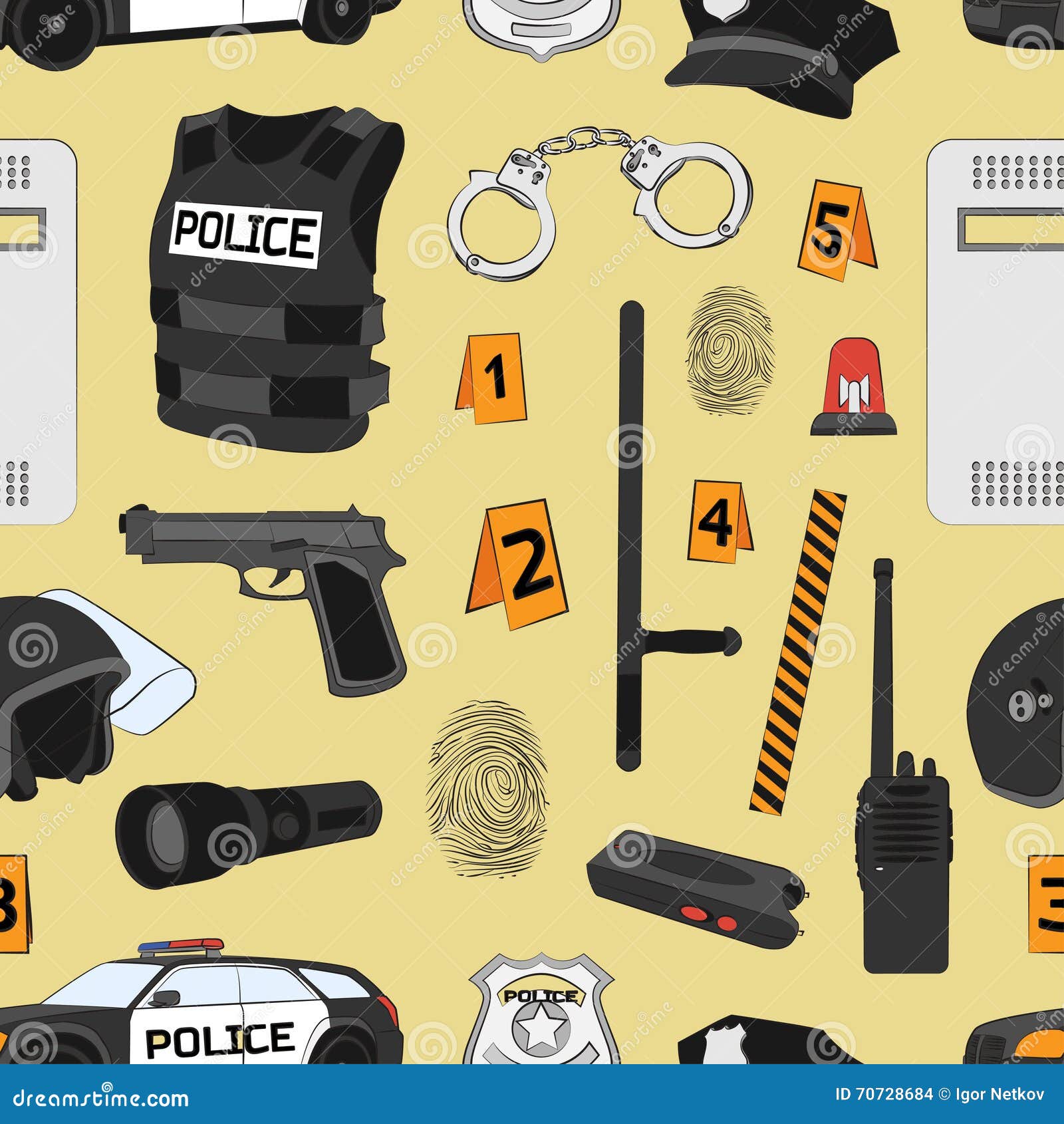 Police. Safety Concept Pattern Stock Vector - Illustration of ...