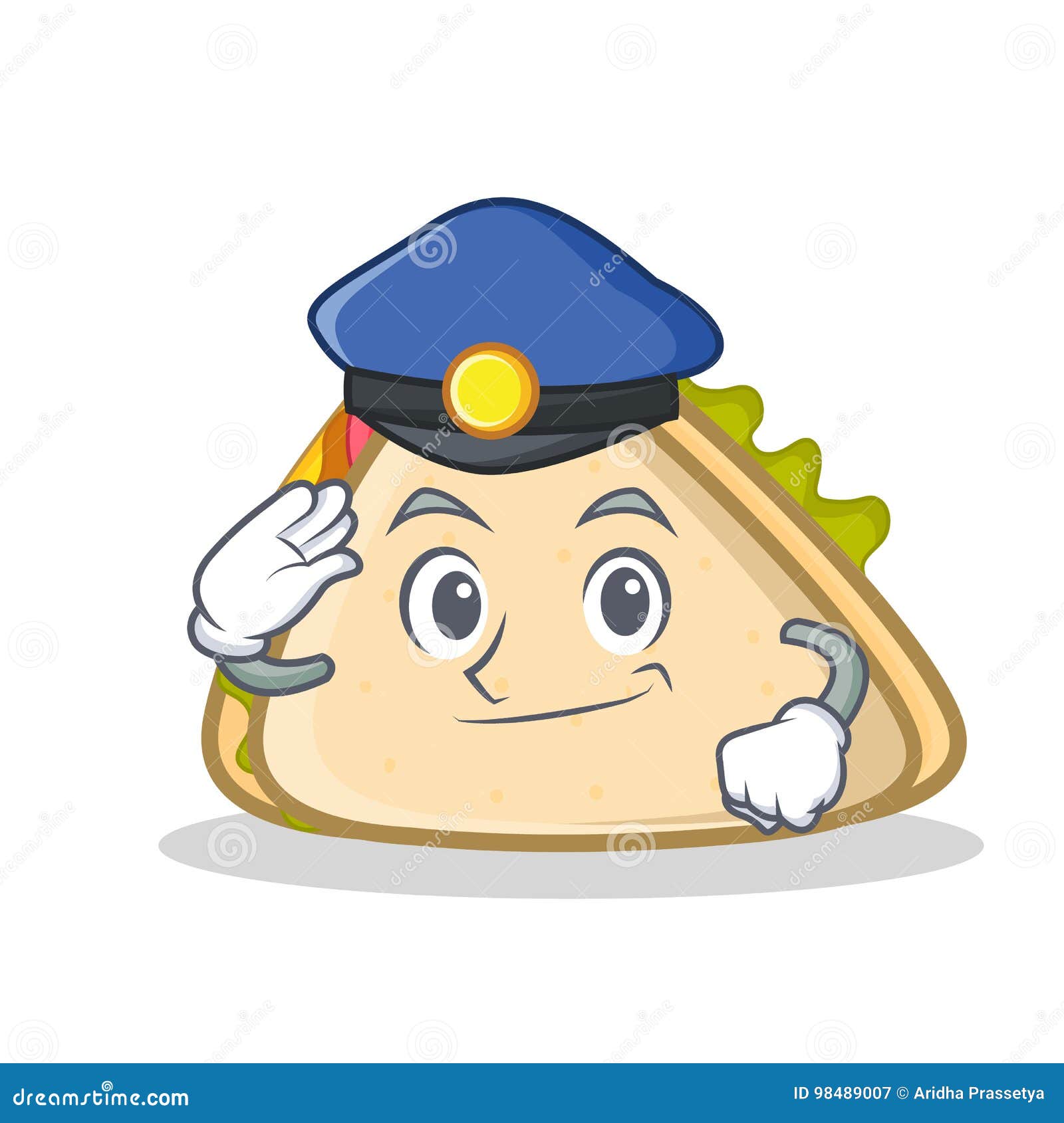 Police Sandwich Character Cartoon Style Stock Vector - Illustration of ...