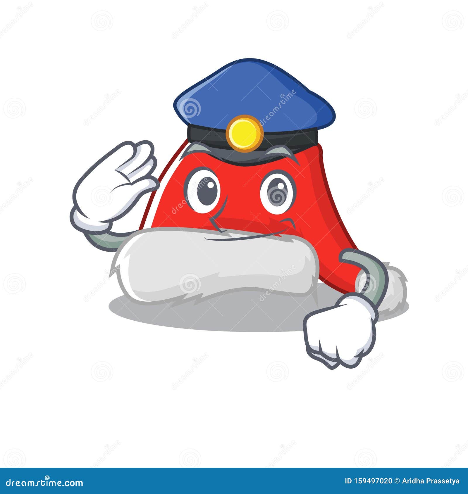 Police Santa Hat Isolated in the Mascot Stock Vector - Illustration of ...