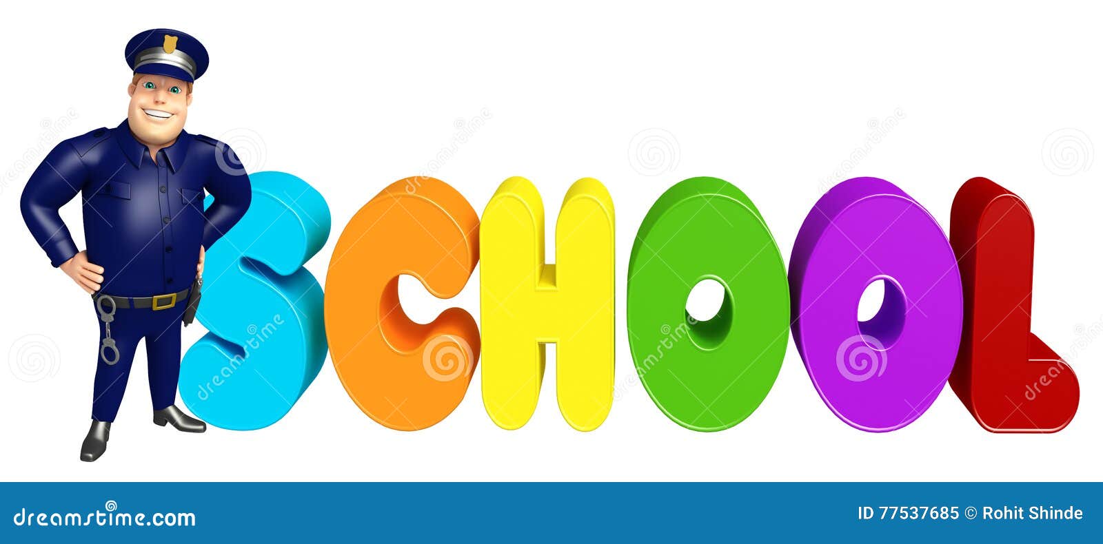 Police with School sign stock illustration. Illustration of person ...