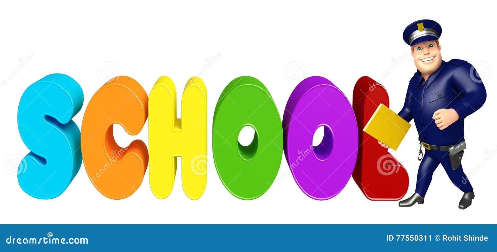 Police with School sign stock illustration. Illustration of sign - 77550311