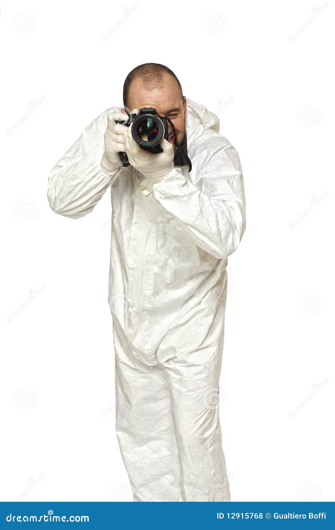 Police Scientist with Camera Stock Photo - Image of caucasian, look ...