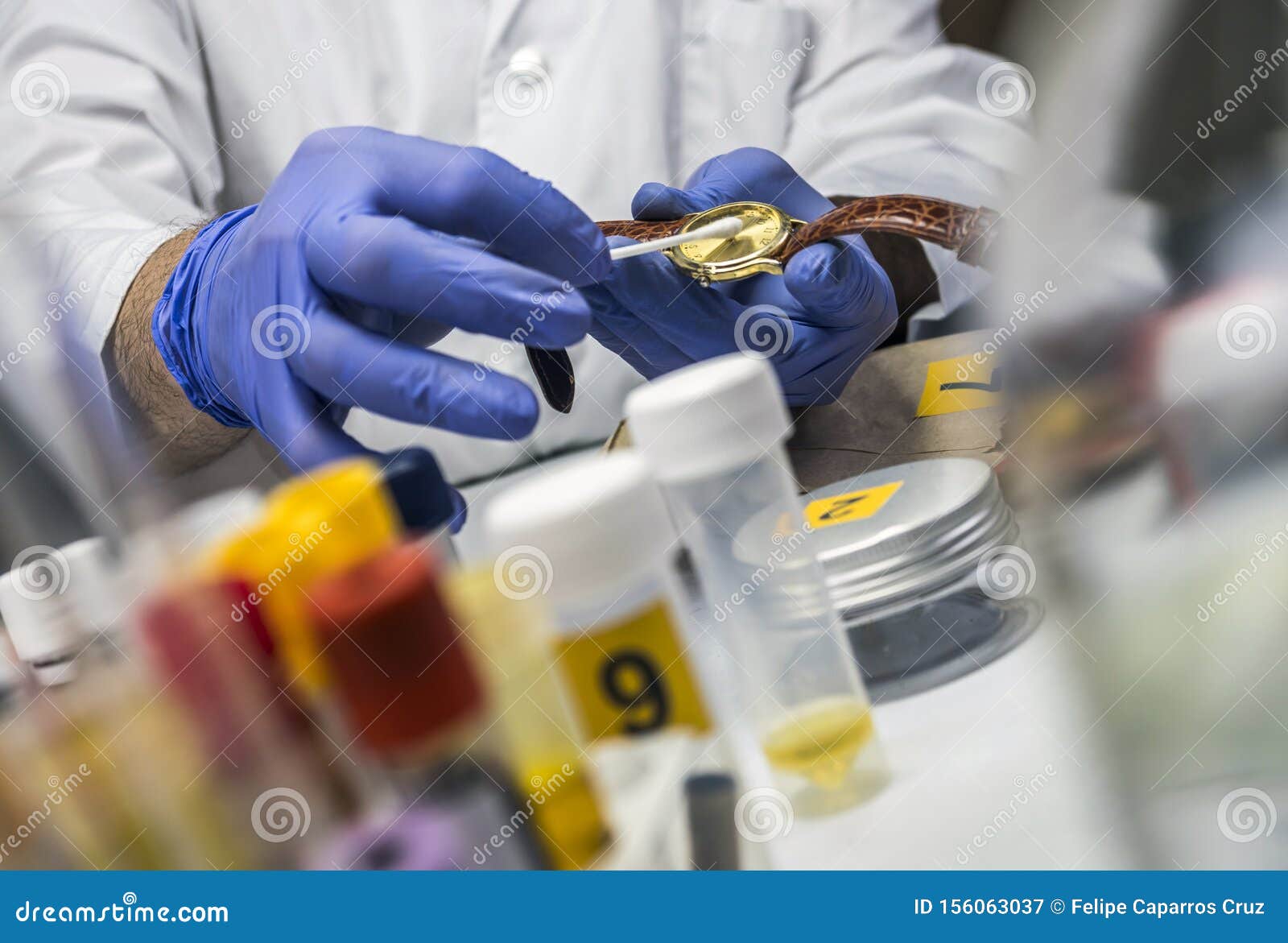 Police Scientist Working in Criminalistic Lab, Victim Clock Analysis ...