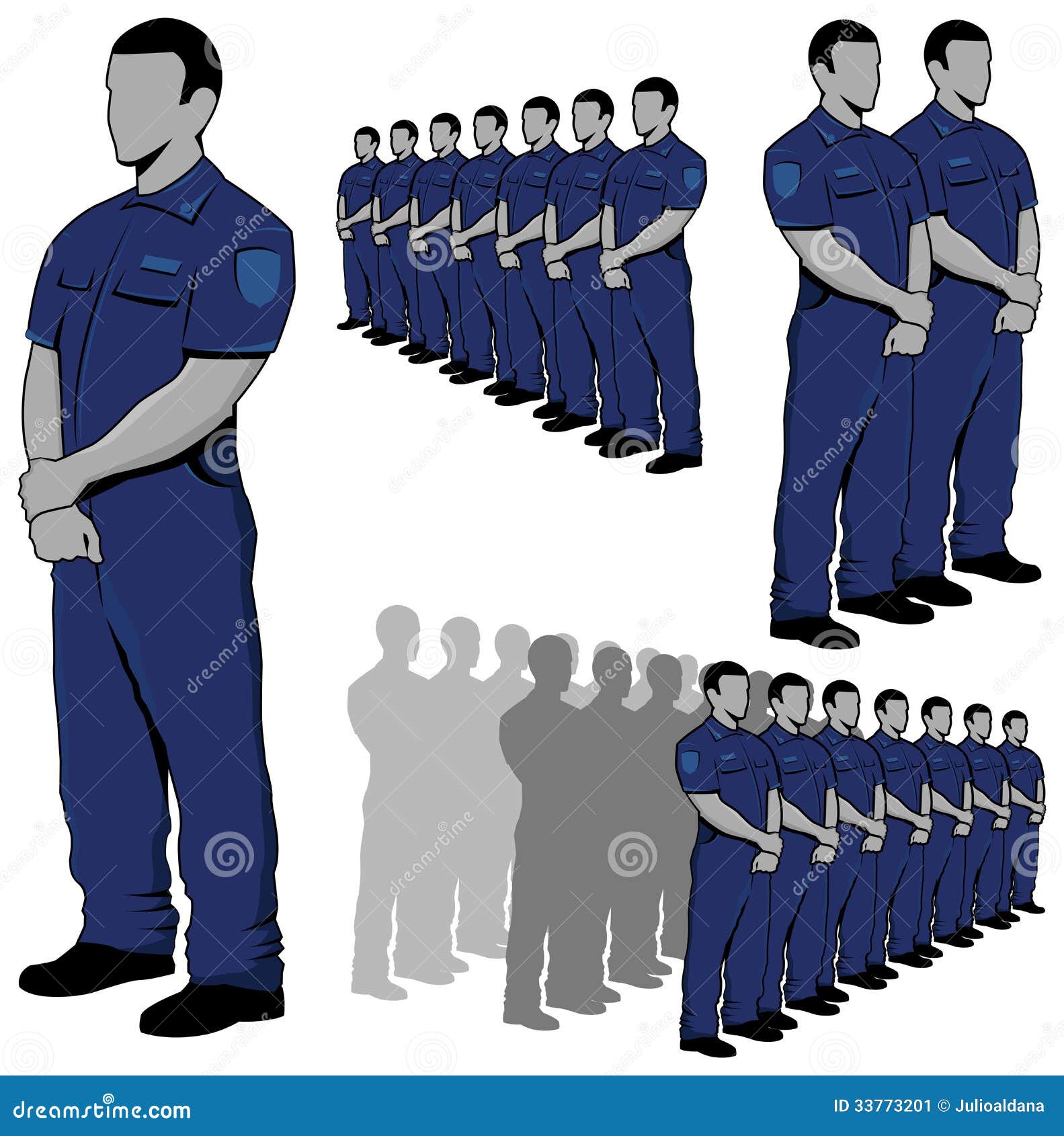 Police - Security Guard Vector Set Stock Vector - Illustration of ...