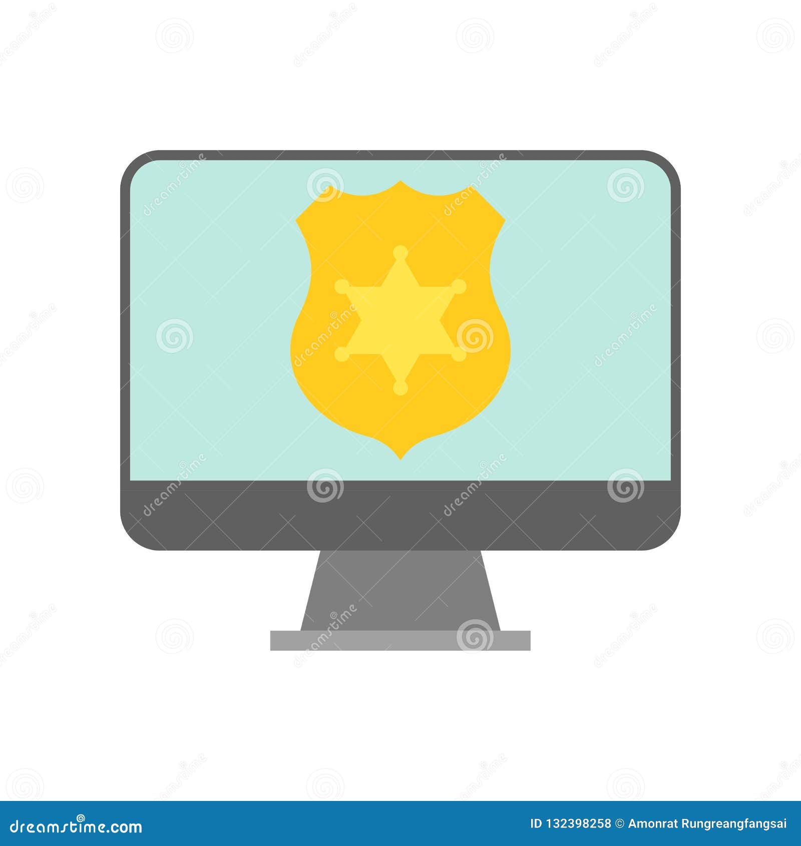 Police Shield on Computer Desktop Screen, Police Official Website Icon ...