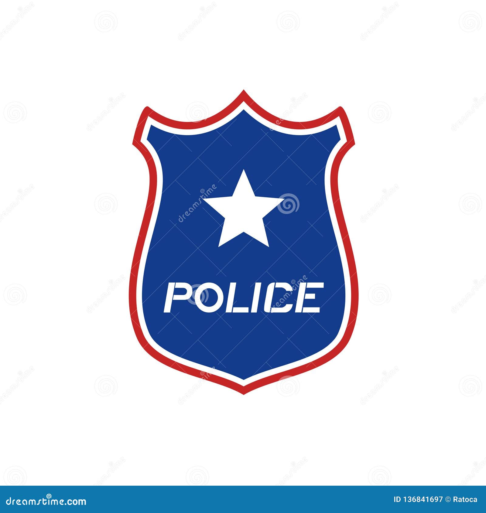 Police shield icon stock vector. Illustration of icon - 136841697