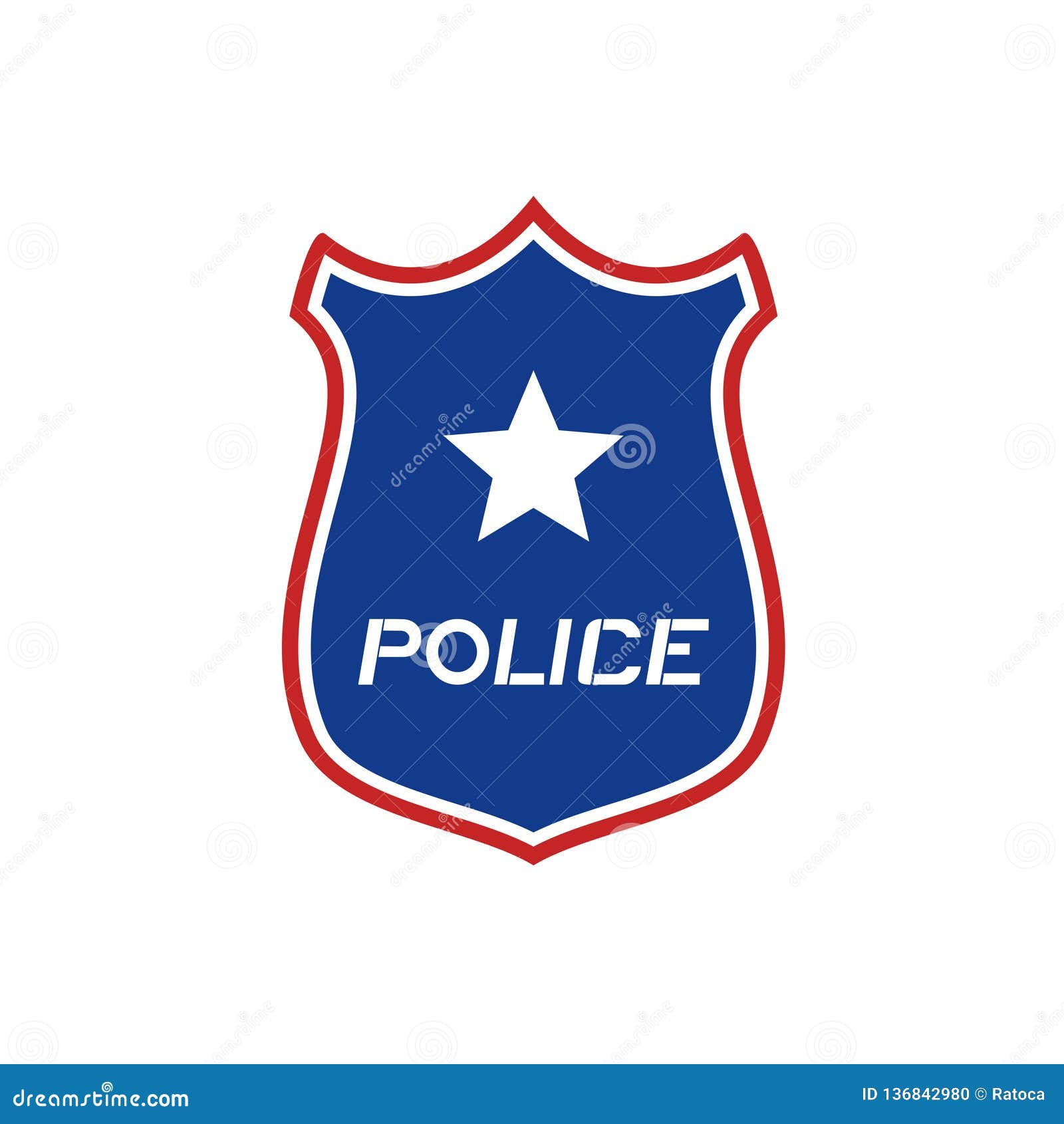 Police shield icon stock vector. Illustration of crime - 136842980