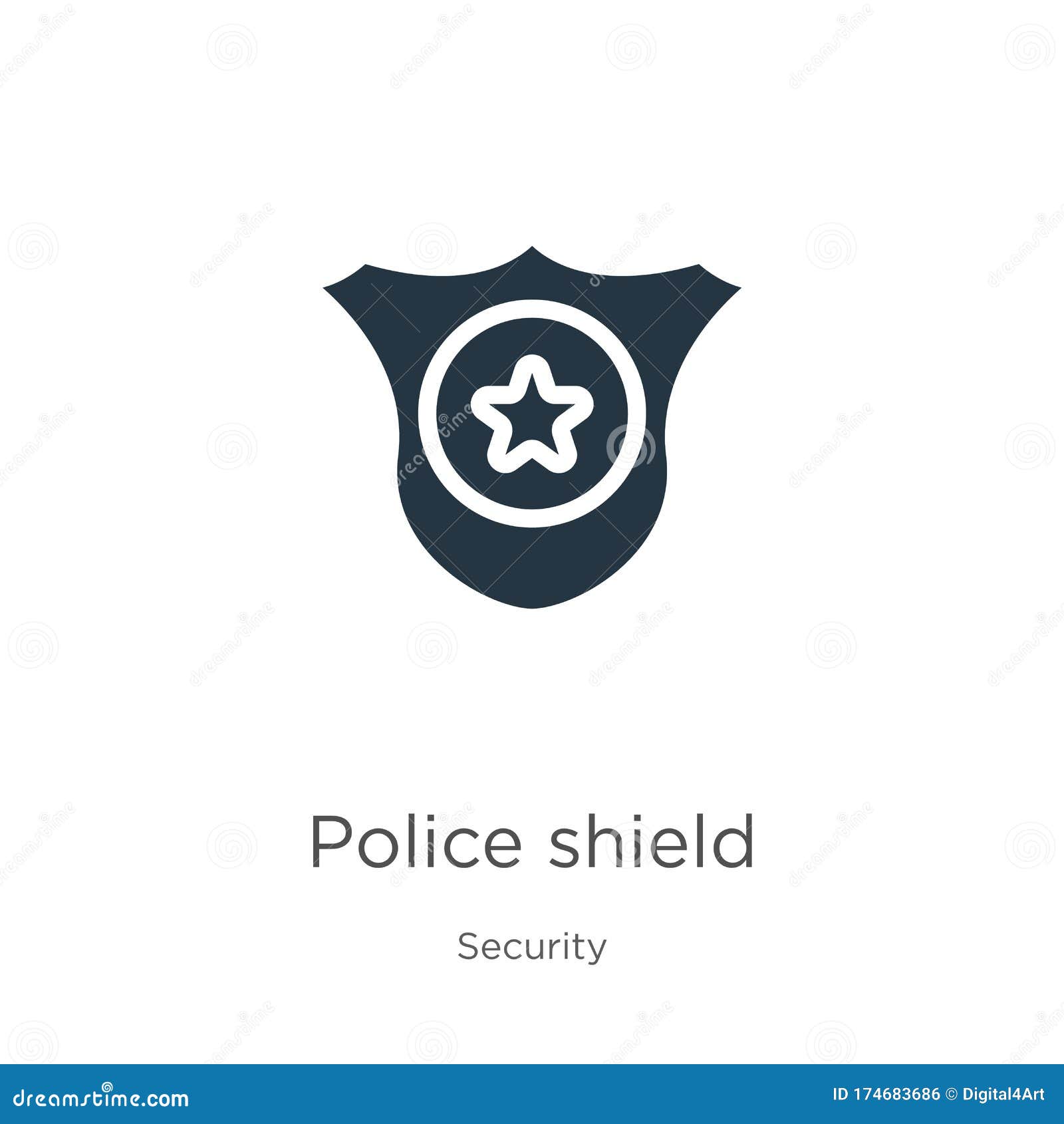 Police Shield Icon Vector. Trendy Flat Police Shield Icon from Security ...