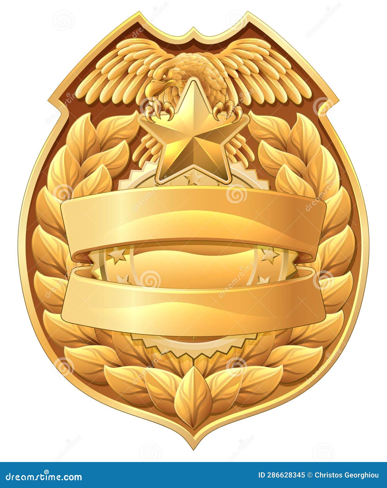Police Military Eagle Badge Shield Sheriff Crest Stock Illustration