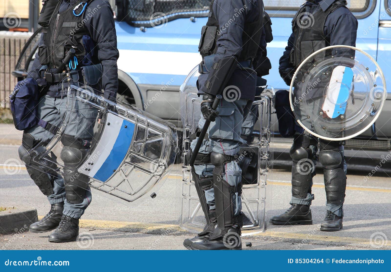 Police with Shields and Helmets during the Uprising Town Stock Photo ...