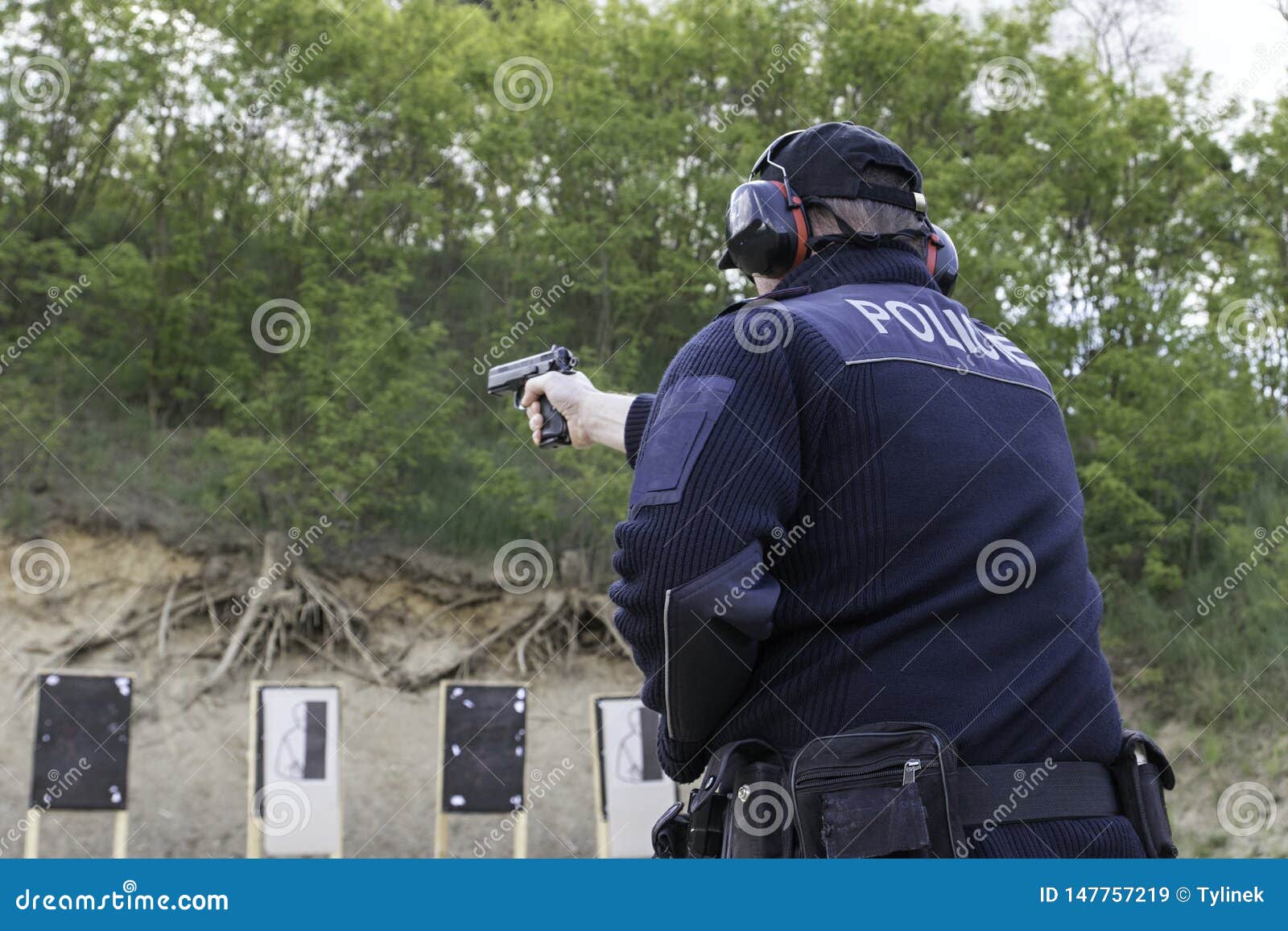 Police shooting stock image. Image of hand, concentration - 147757219