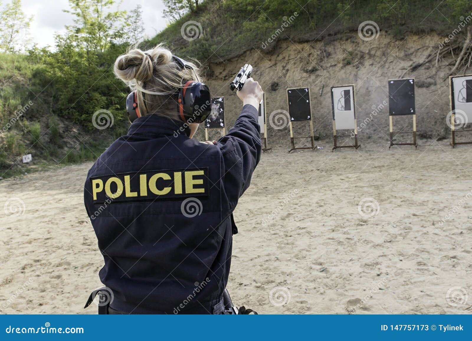 Police shooting stock image. Image of firearm, concentration - 147757173