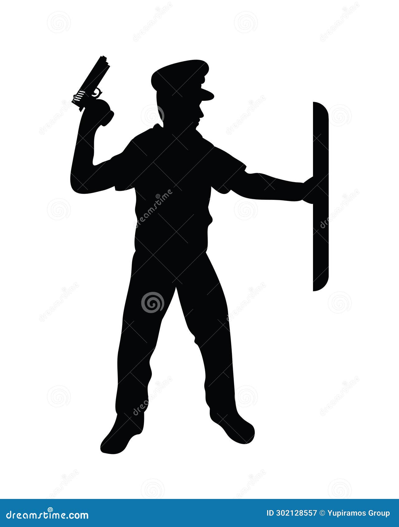 Police silhouette work stock vector. Illustration of uniform - 302128557