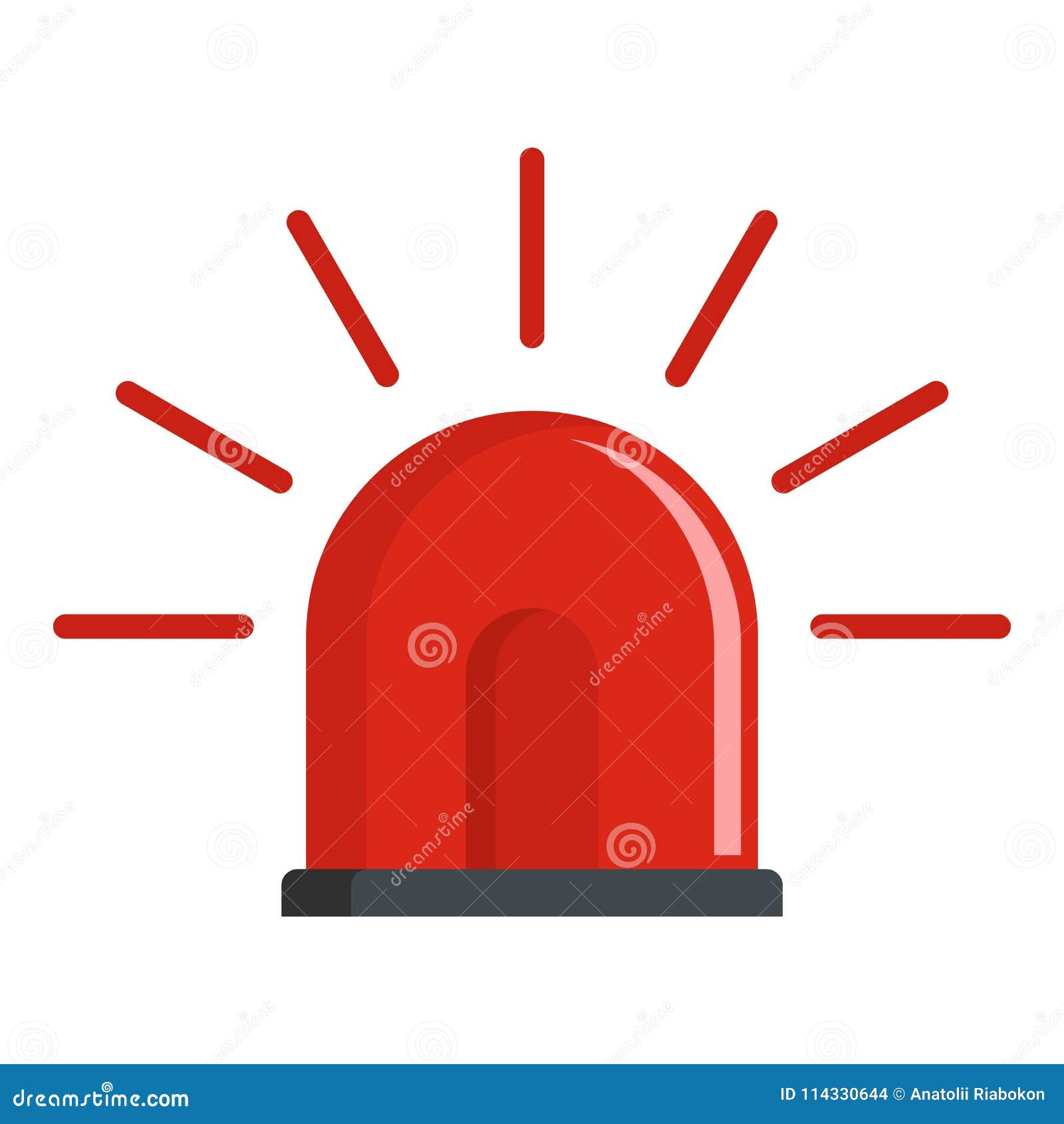 Police Cop Car With Siren Front View. Simple Black And White Outline ...