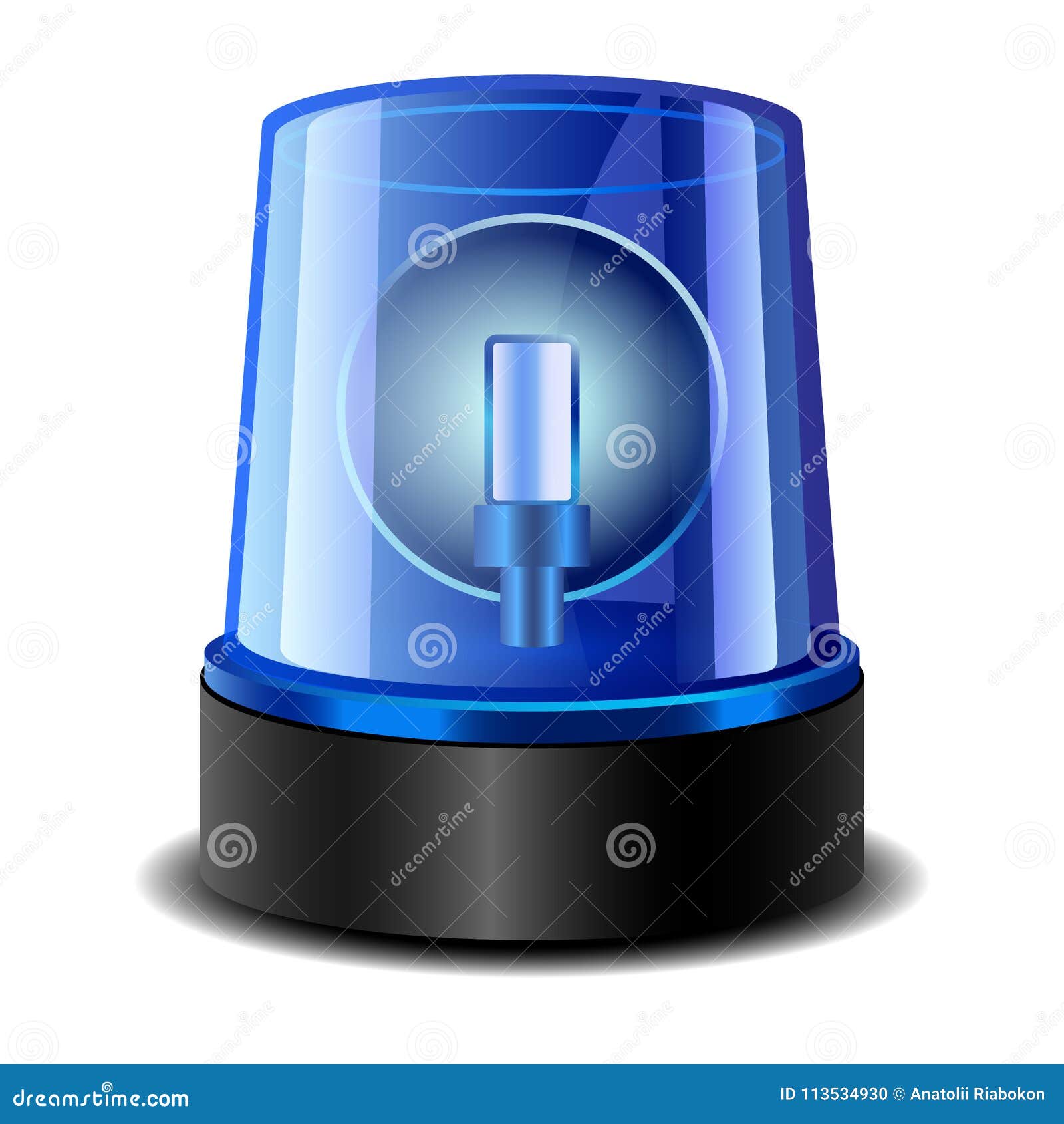 Police Siren Icon, Realistic Style Stock Vector - Illustration of ...