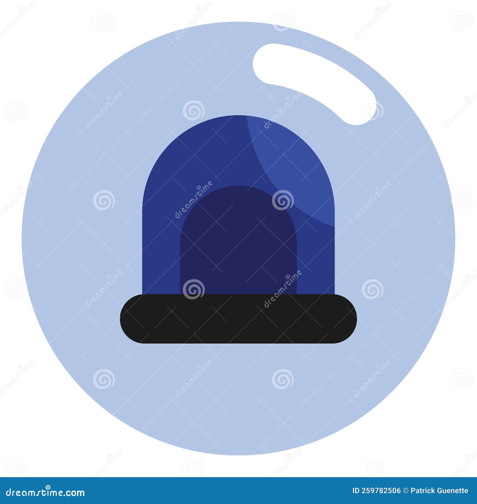 Police Cop Car With Siren Front View. Simple Black And White Outline ...