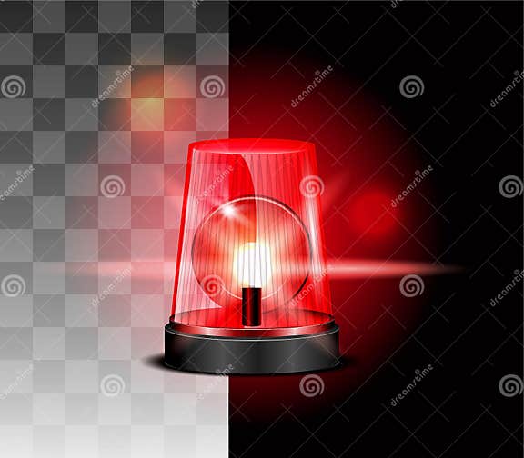 Set of Realistic Flashing Police Siren or Ambulance Red Blue Flashing ...