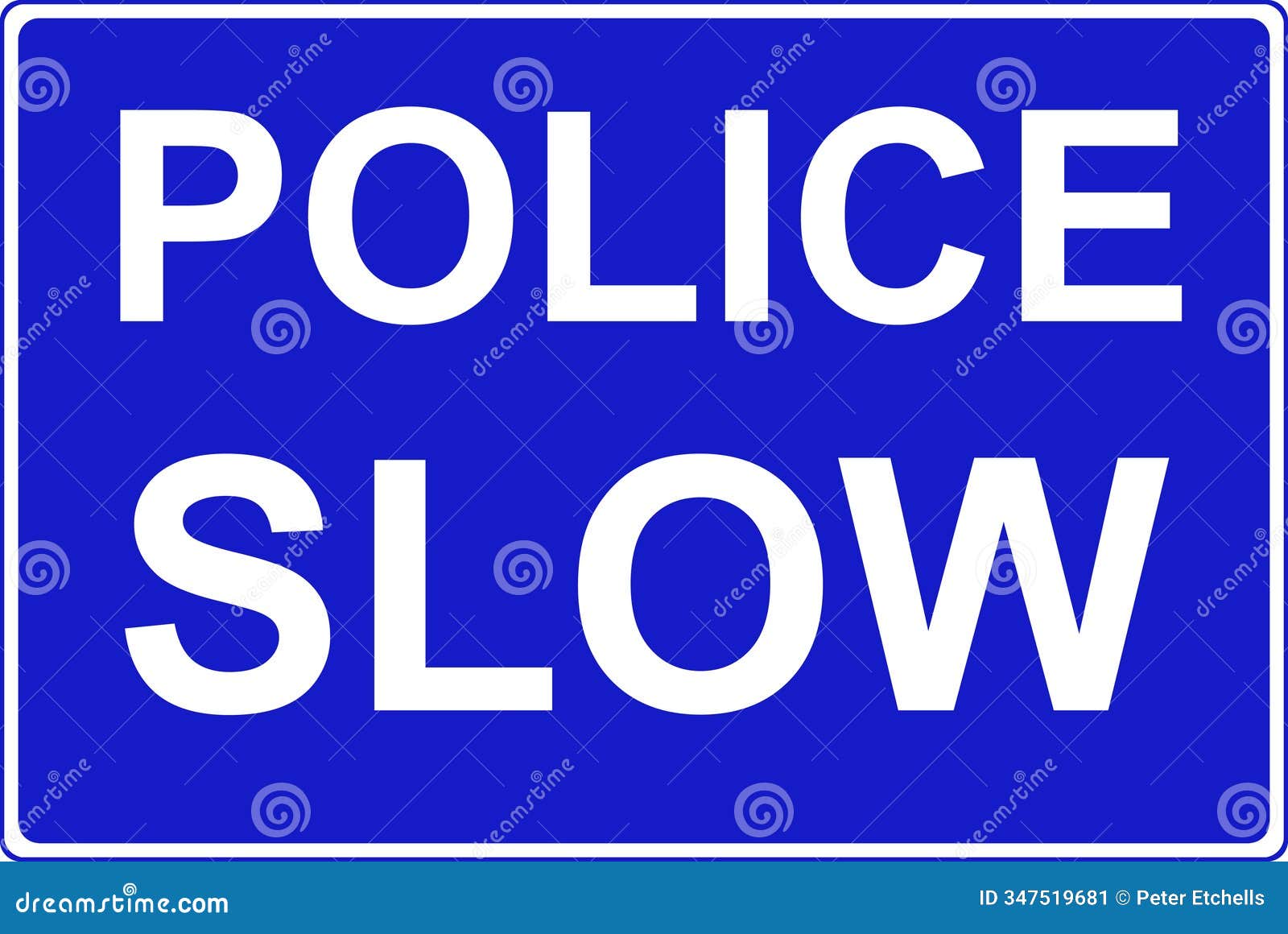 Police slow sign stock illustration. Illustration of observations ...