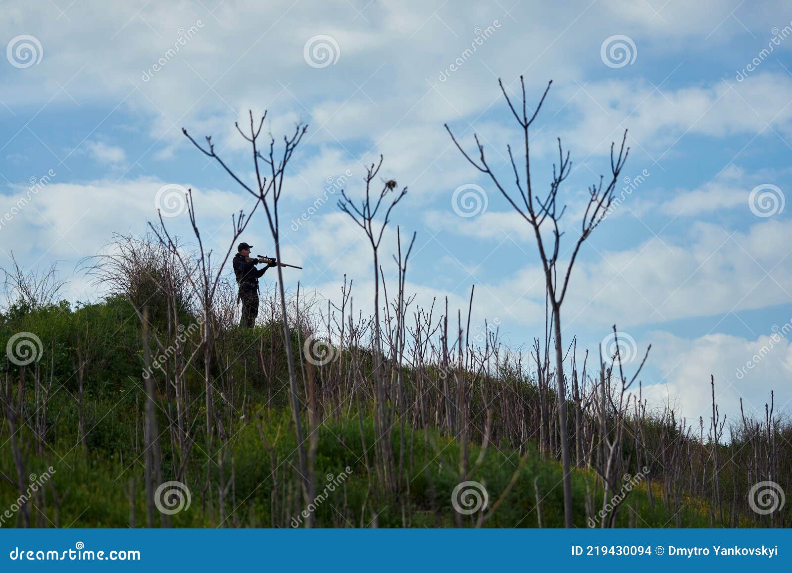 Police Sniper Aiming at the Scope of His Rifle Stock Photo - Image of ...