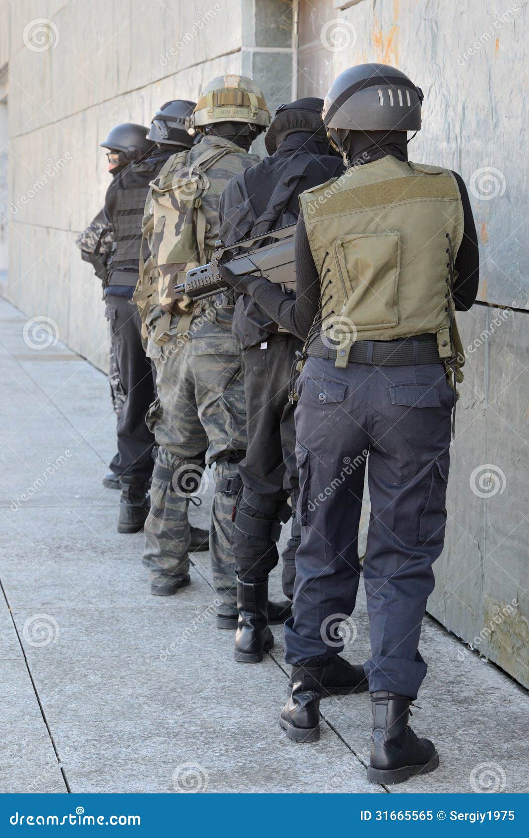 Police Special Forces Officer In Black Uniform Royalty-Free Stock ...