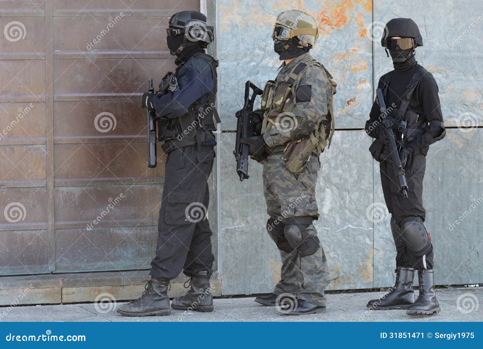 Police Special Forces Officer In Black Uniform Stock Photography ...