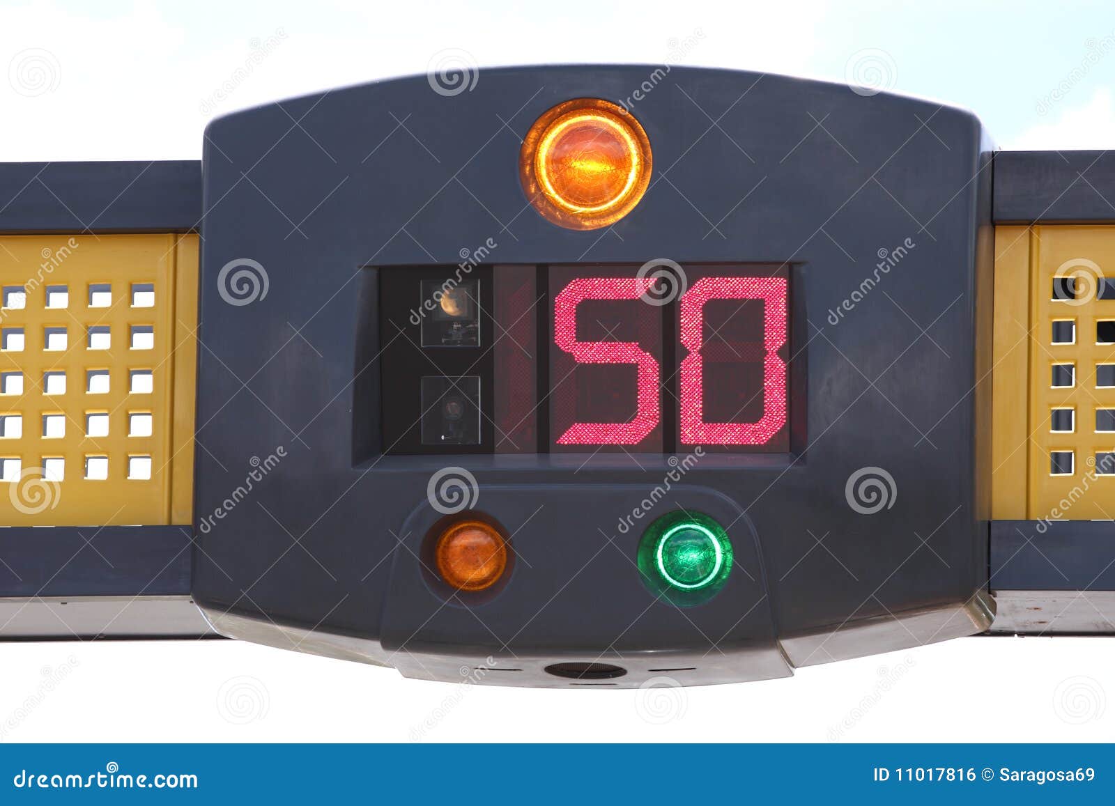 Police Speed Radar Inside Of Police Car. Patrol Monitors Traffic On A ...