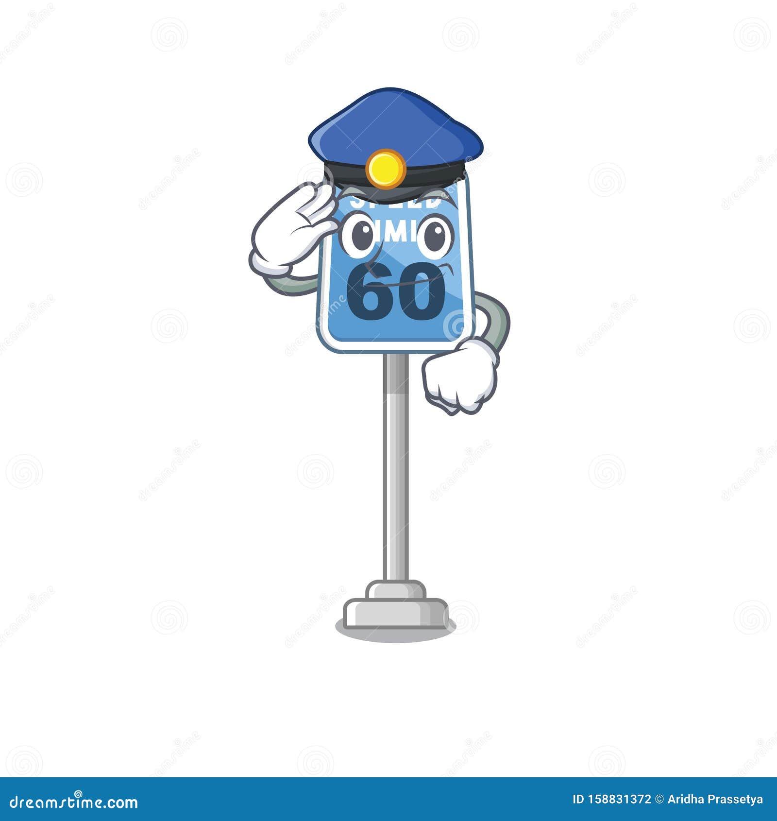 Police Speed Limit with the Character Shape Stock Vector - Illustration ...