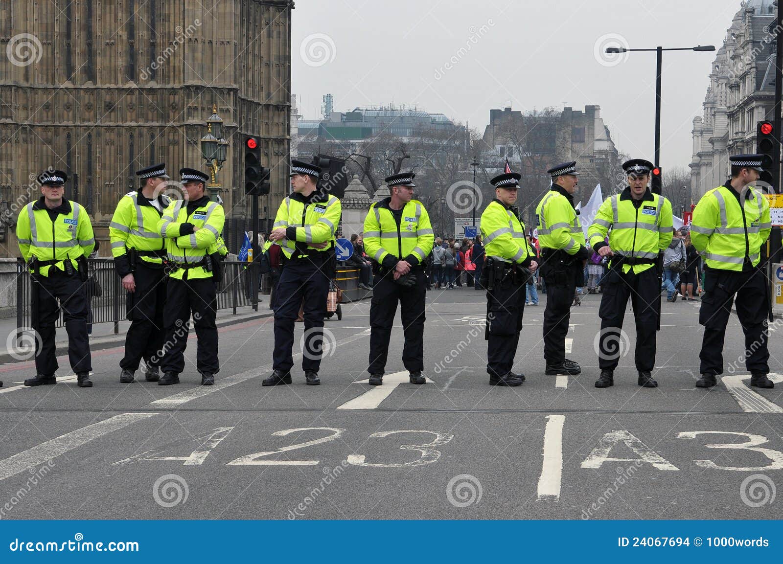 Police Stand Guard on Westminster Bridge Editorial Stock Image - Image ...