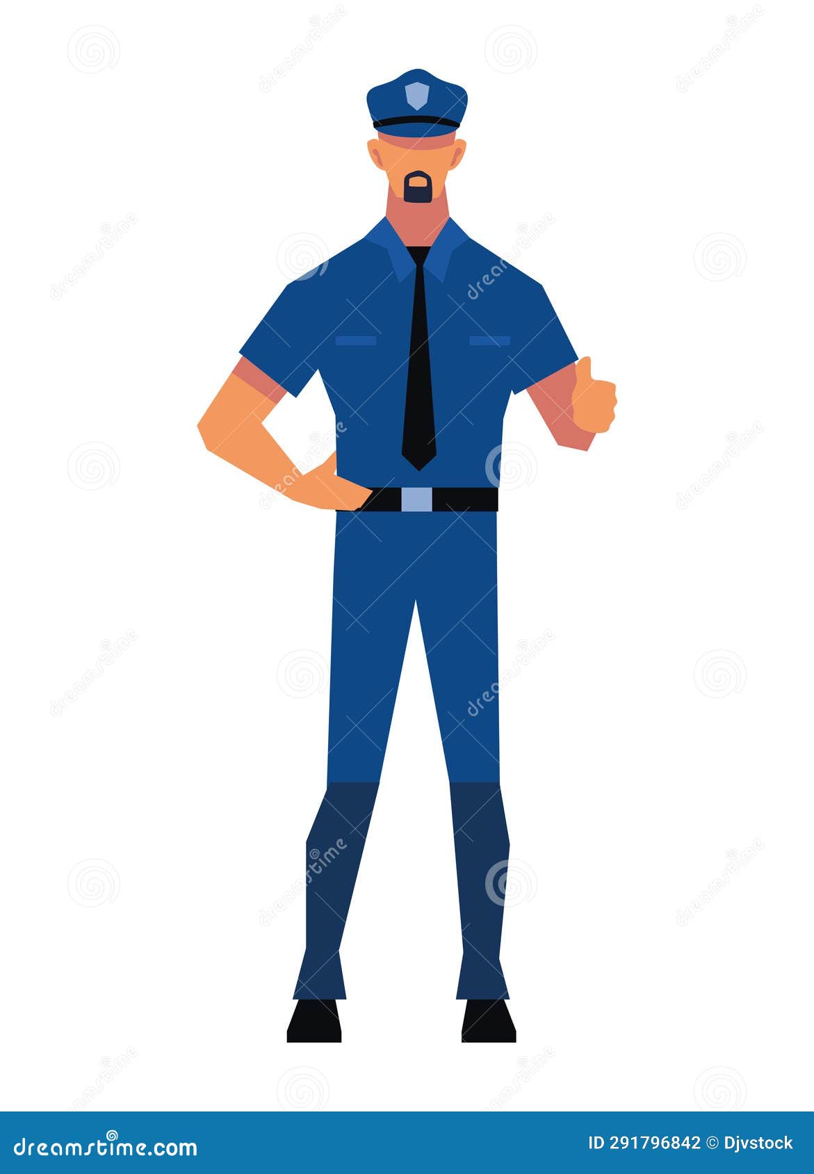 Police Standing In Uniform Cartoon Vector | CartoonDealer.com #291452663