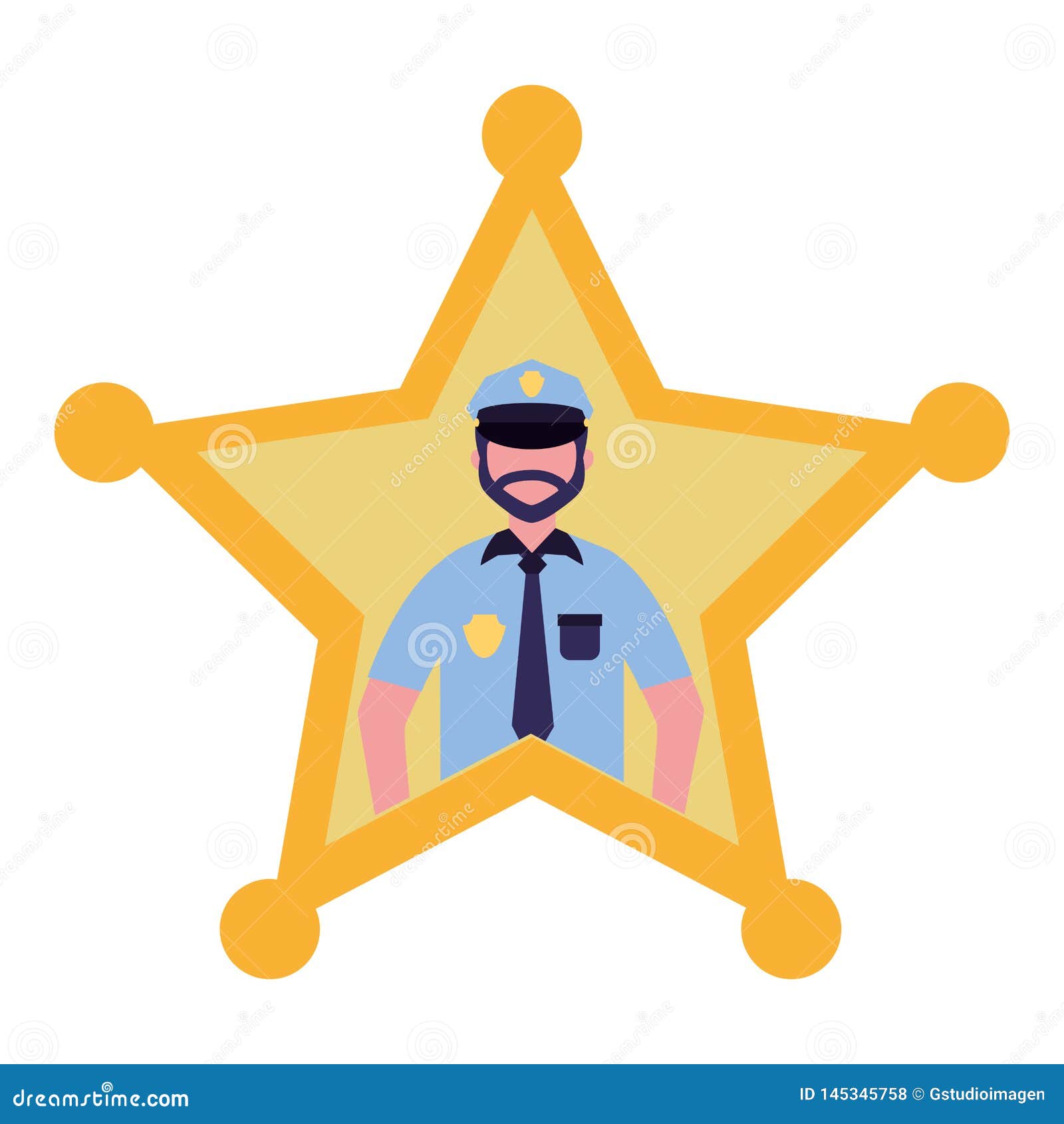 Police star justice stock vector. Illustration of insignia - 145345758