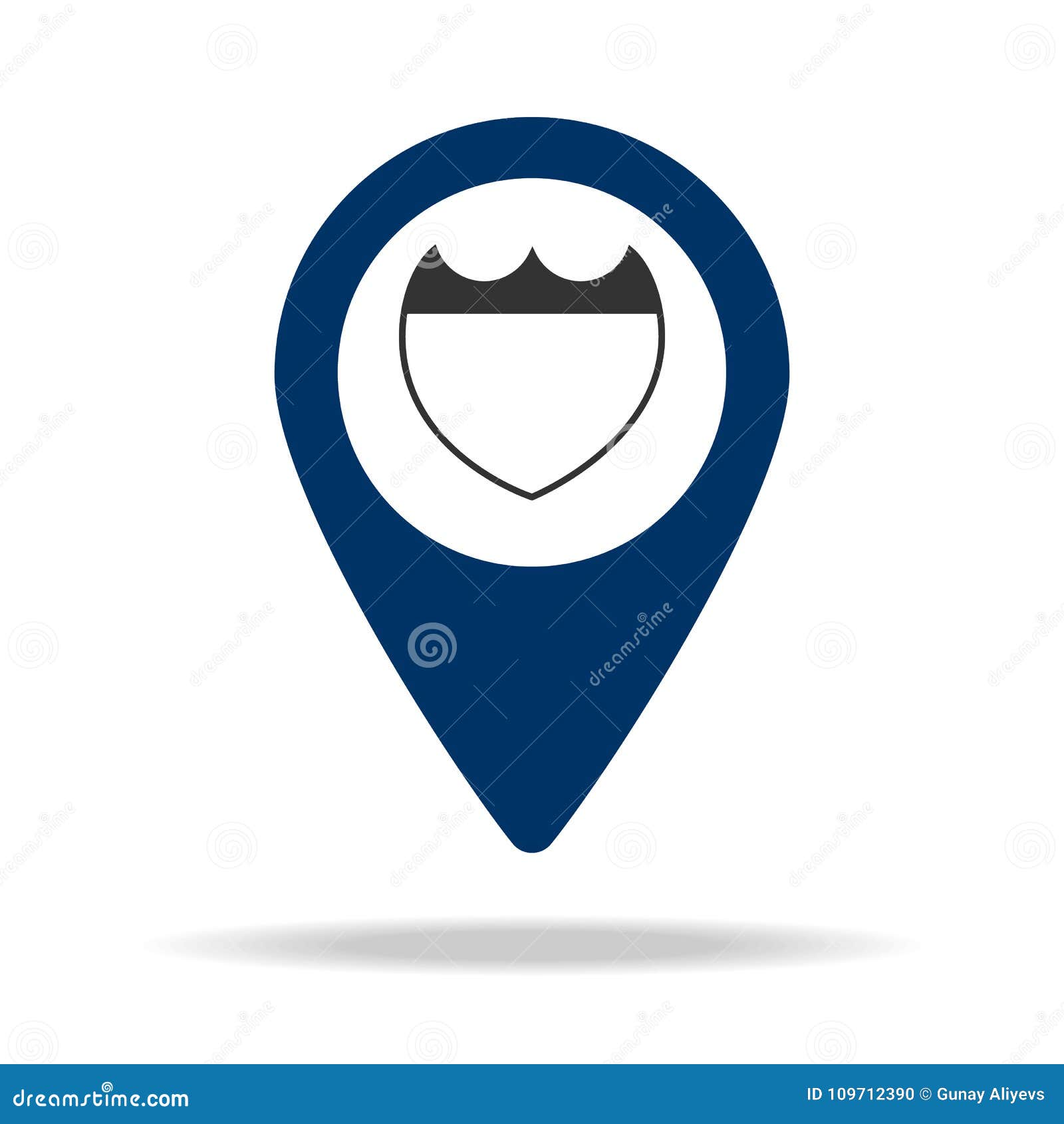 Police Station in Blue Map Pin Icon. Element of Map Point for Mobile ...