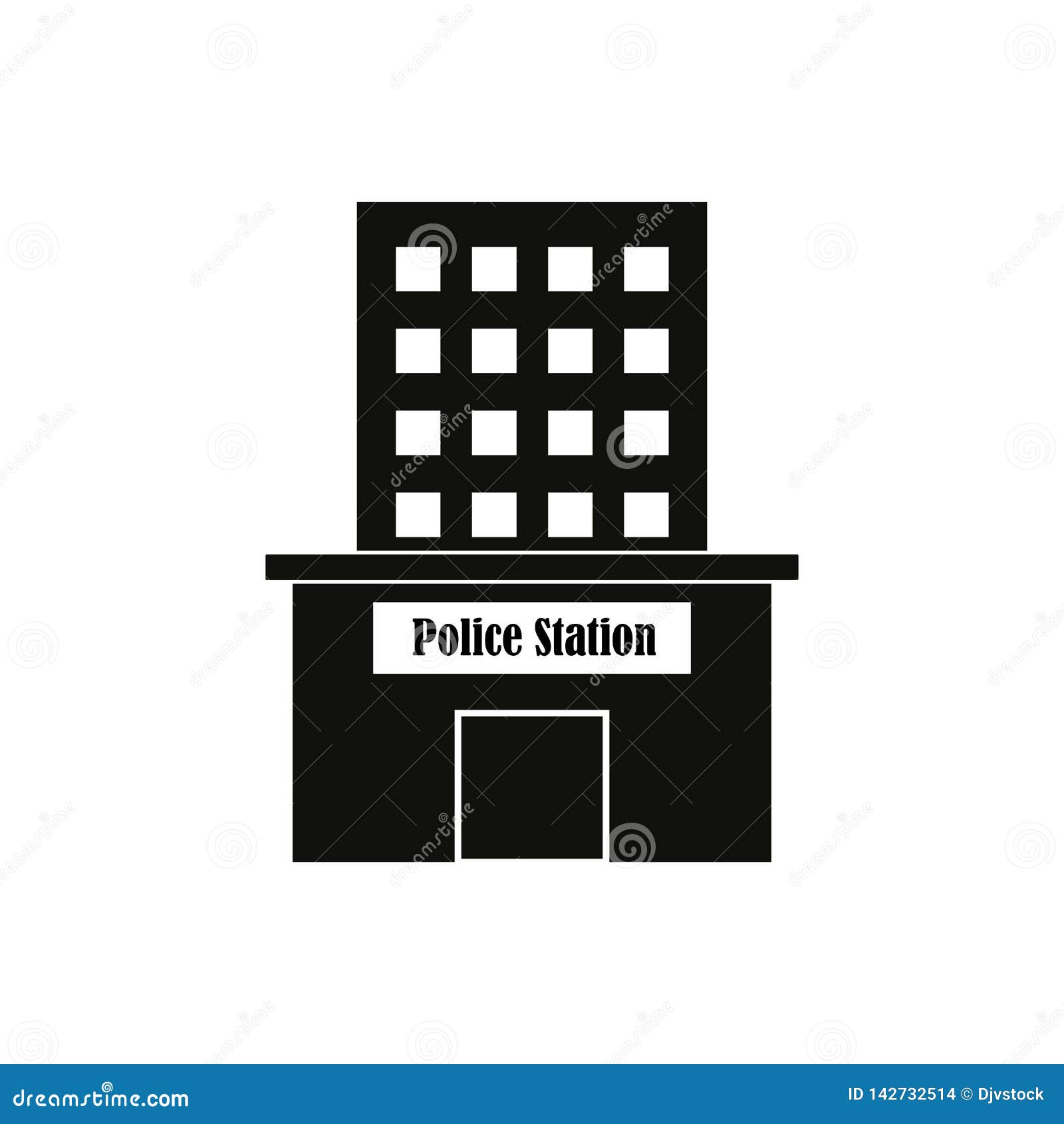 Police Station Building Icon Stock Vector - Illustration of justice ...